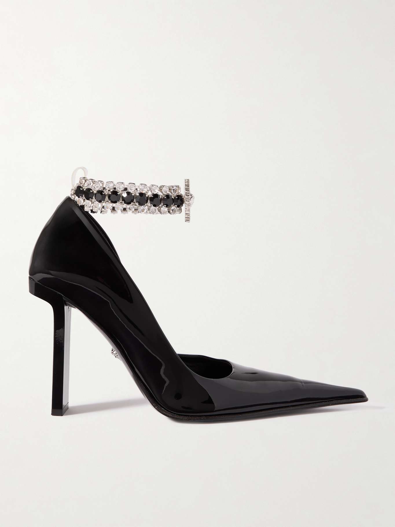 VERSACE Embellished patent-leather point-toe pumps | NET-A-PORTER