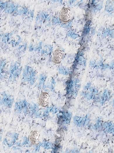 LOVESHACKFANCY Spindle checked metallic tweed jacket | NET-A-PORTER