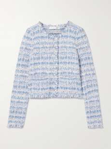 LOVESHACKFANCY Spindle checked metallic tweed jacket | NET-A-PORTER