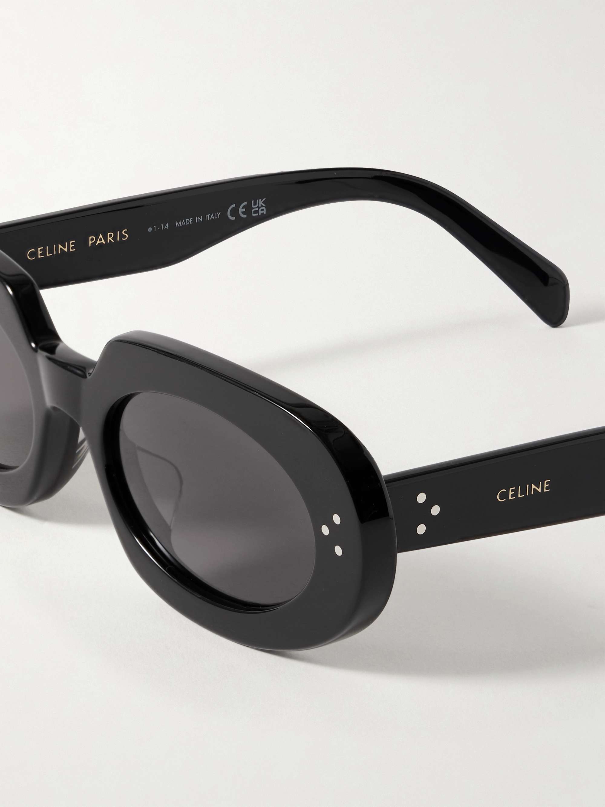 CELINE EYEWEAR Bold oval-frame acetate sunglasses | NET-A-PORTER