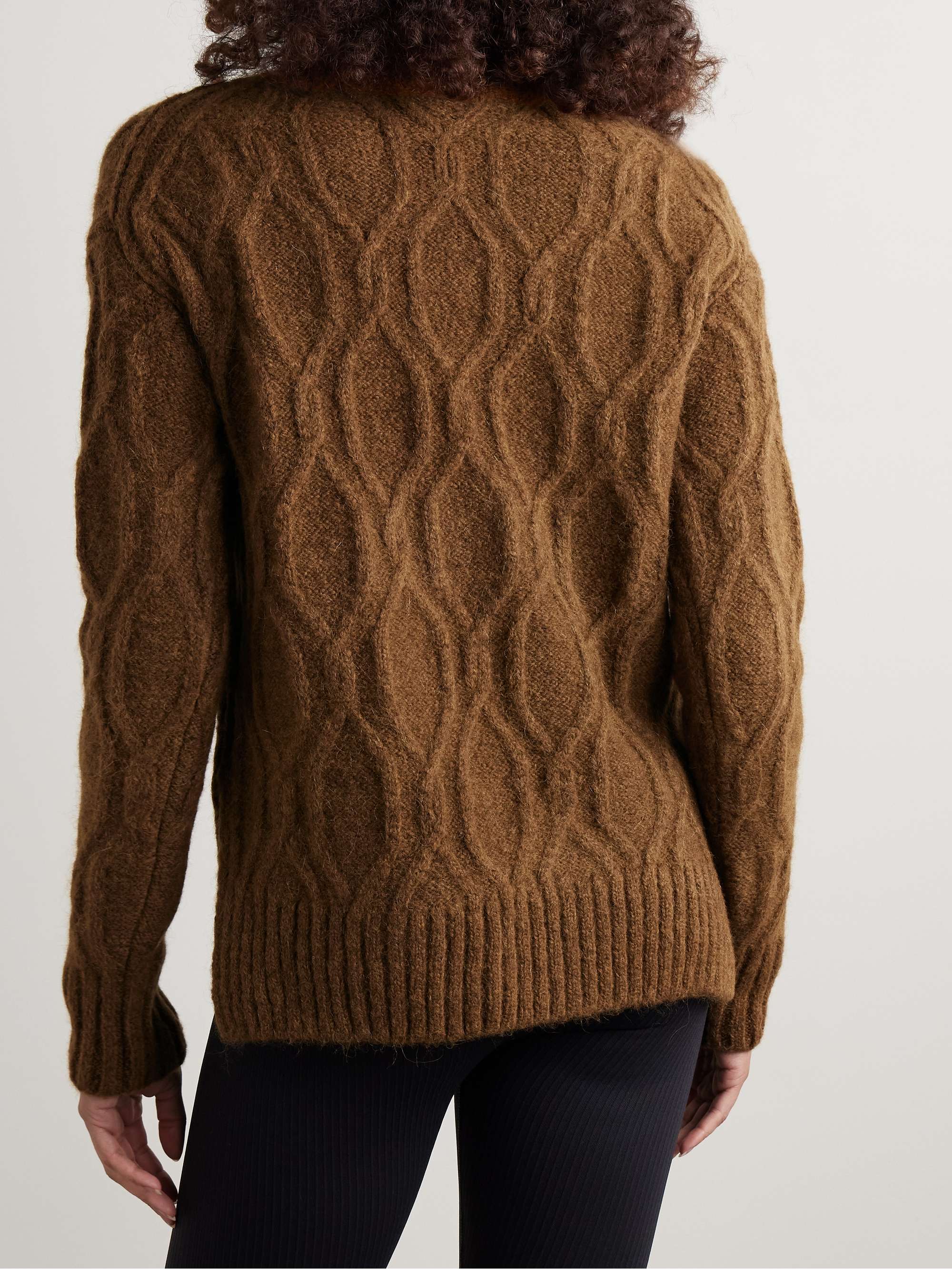 FALKE ERGONOMIC SPORT SYSTEM Troyer cable-knit wool-blend sweater | NET-A-PORTER