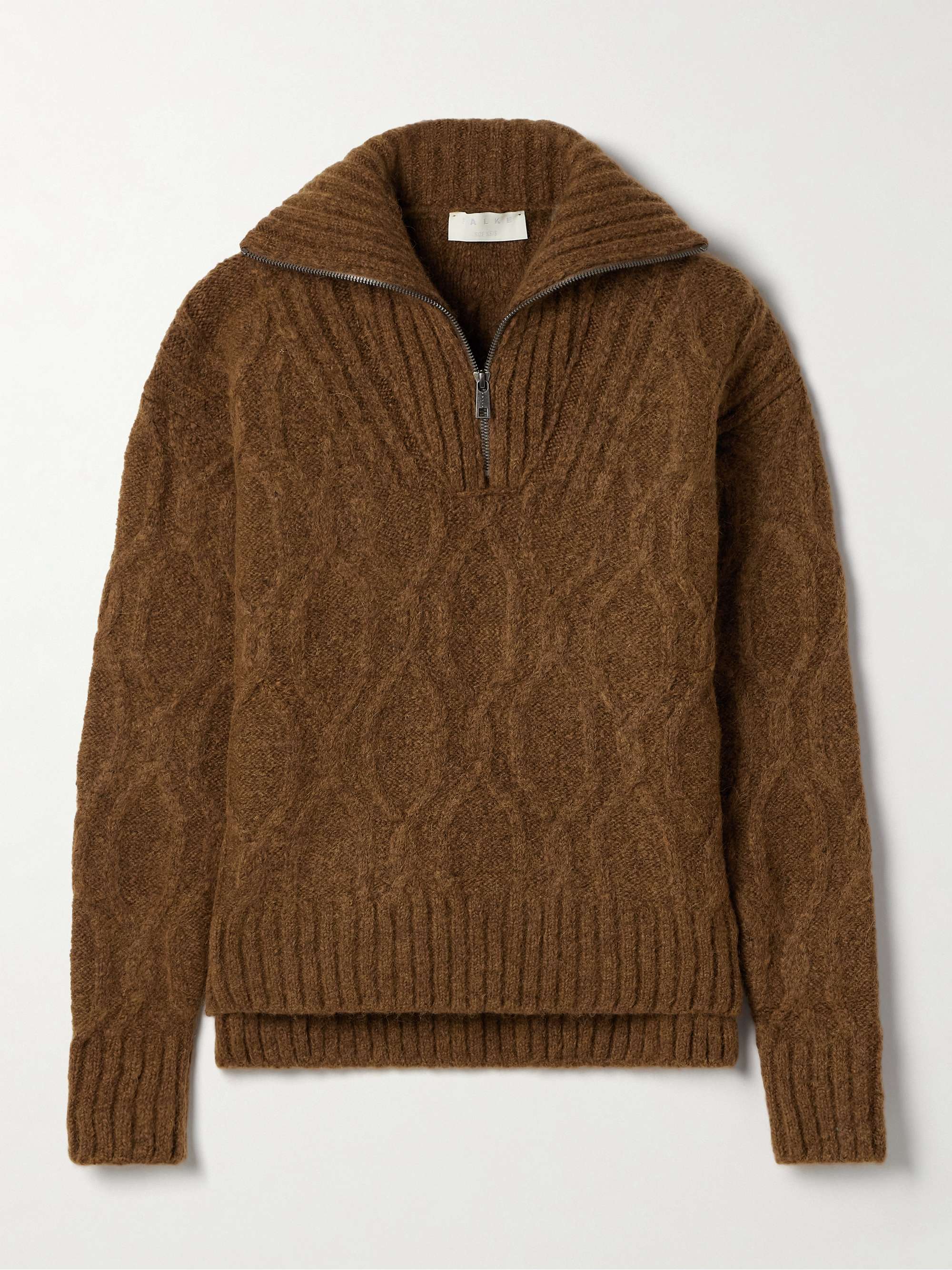 FALKE ERGONOMIC SPORT SYSTEM Troyer cable-knit wool-blend sweater | NET-A-PORTER