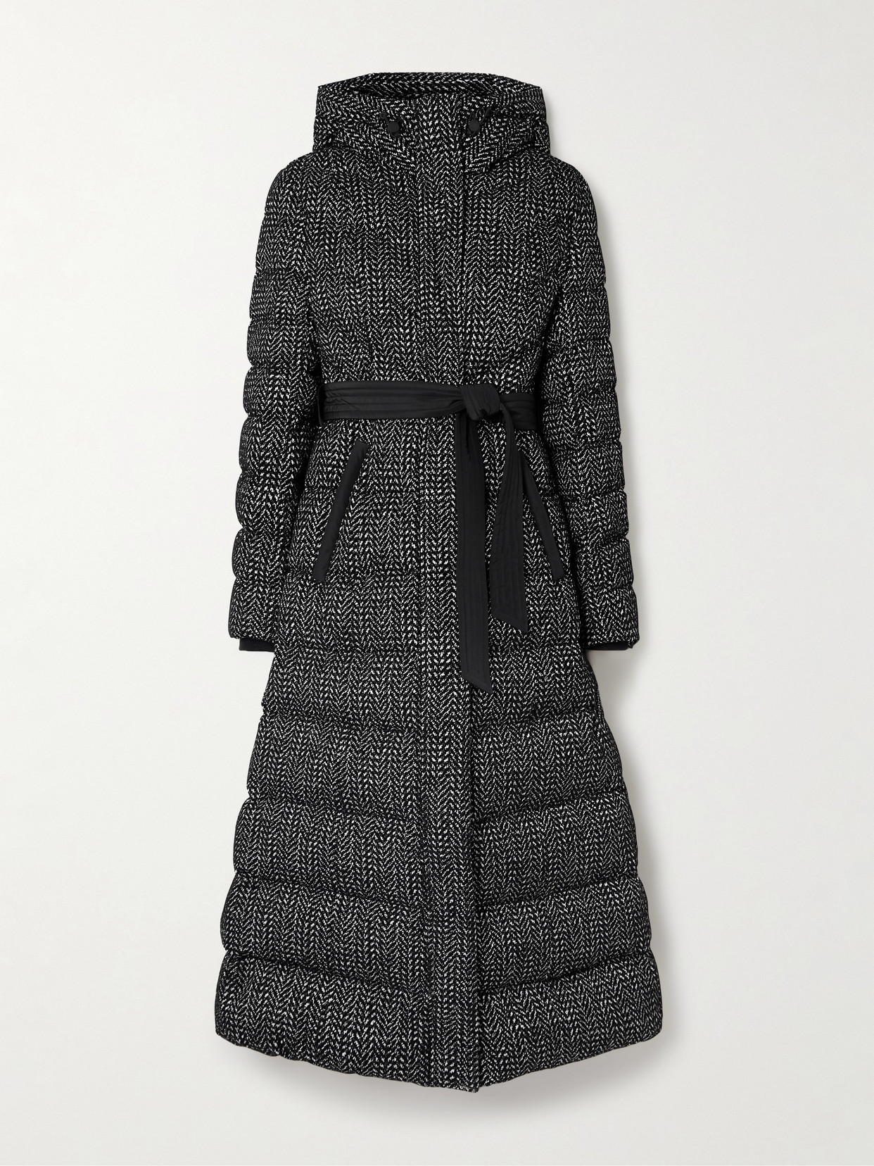 Mackage Calina-flp Hooded Belted Flocked Quilted Shell Down Coat In ...