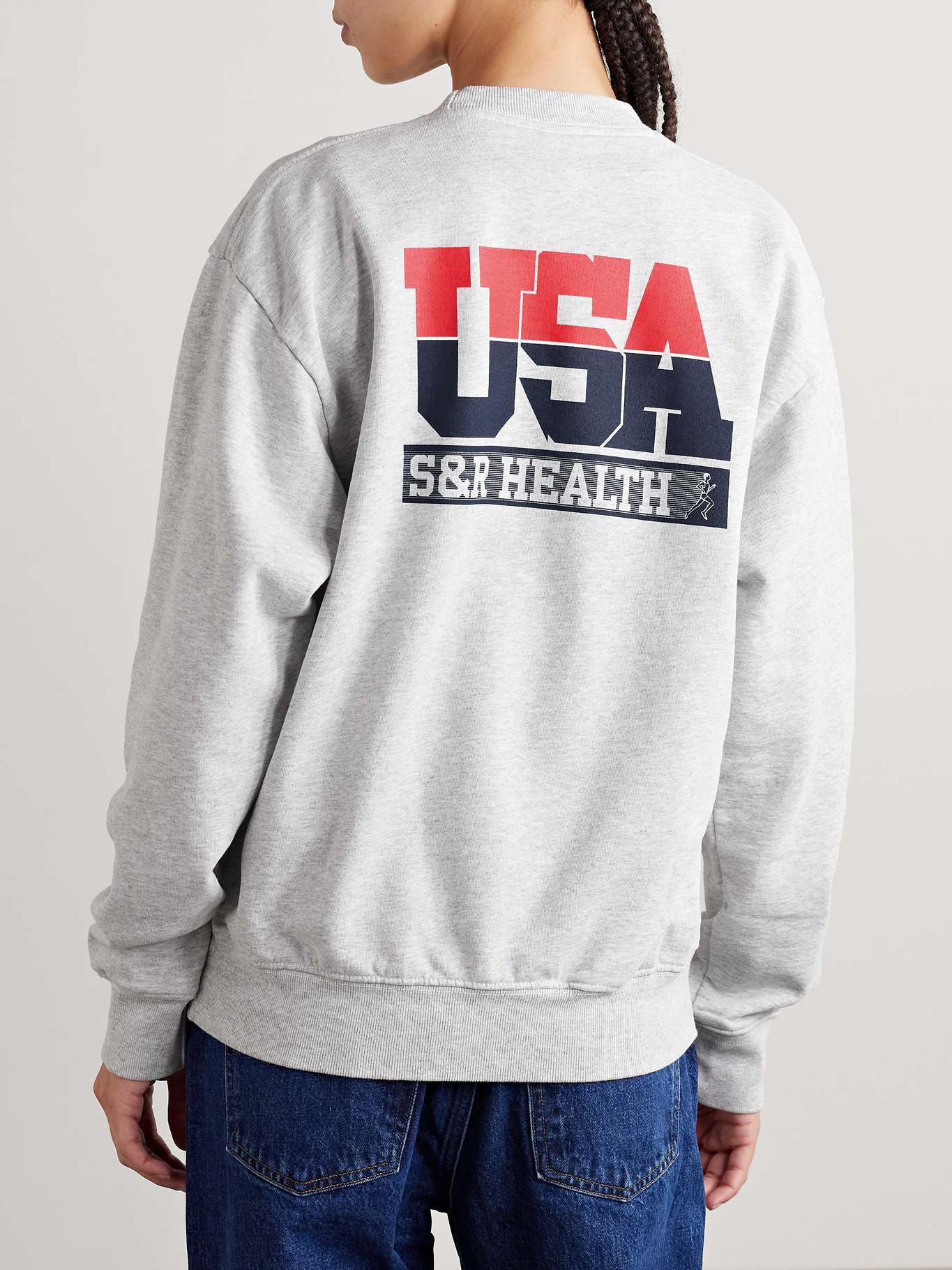 SPORTY & RICH + adidas Originals printed cotton-blend jersey sweatshirt ...