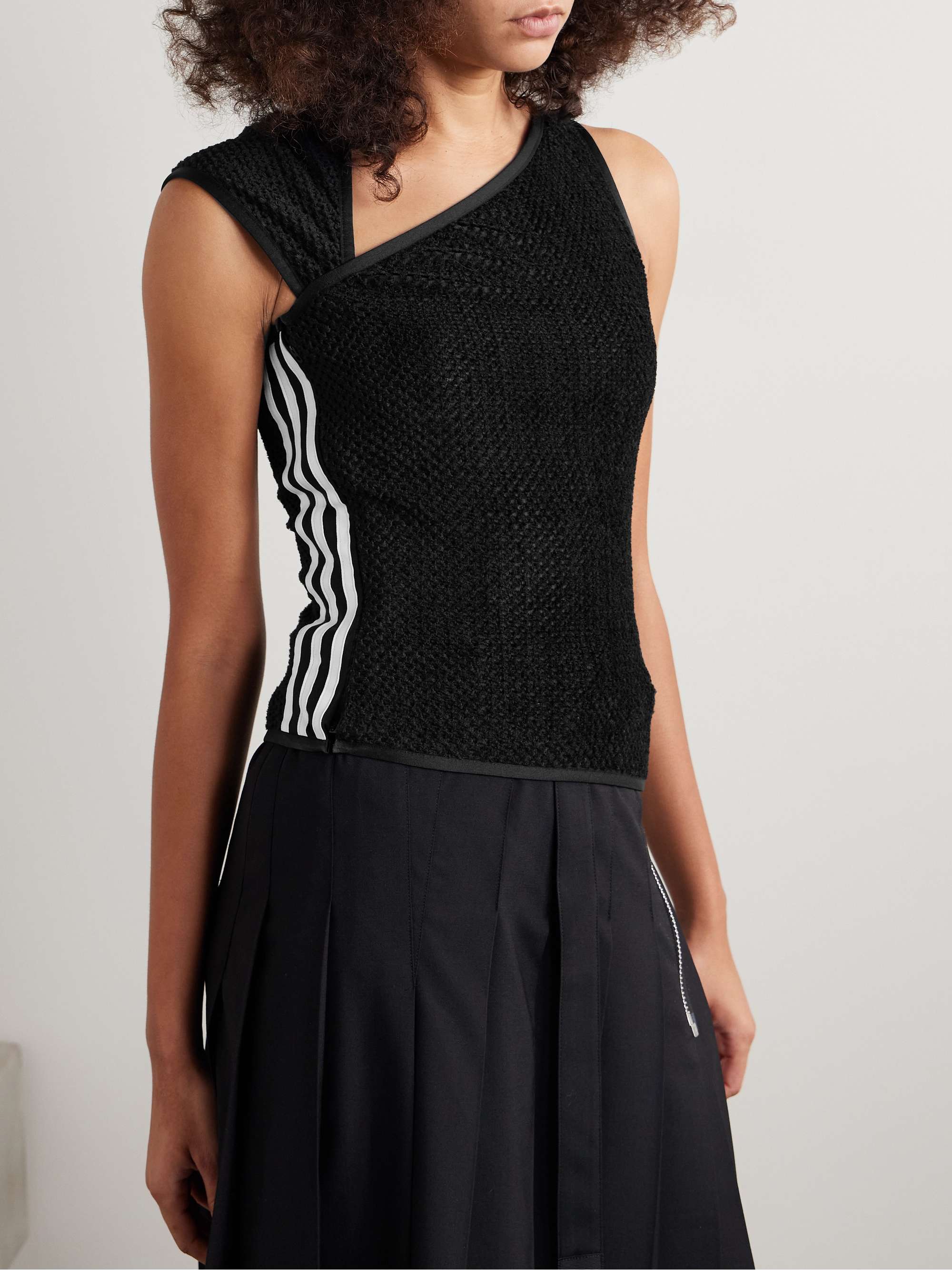 ADIDAS ORIGINALS + Y-3 asymmetric striped stretch jersey-trimmed ...