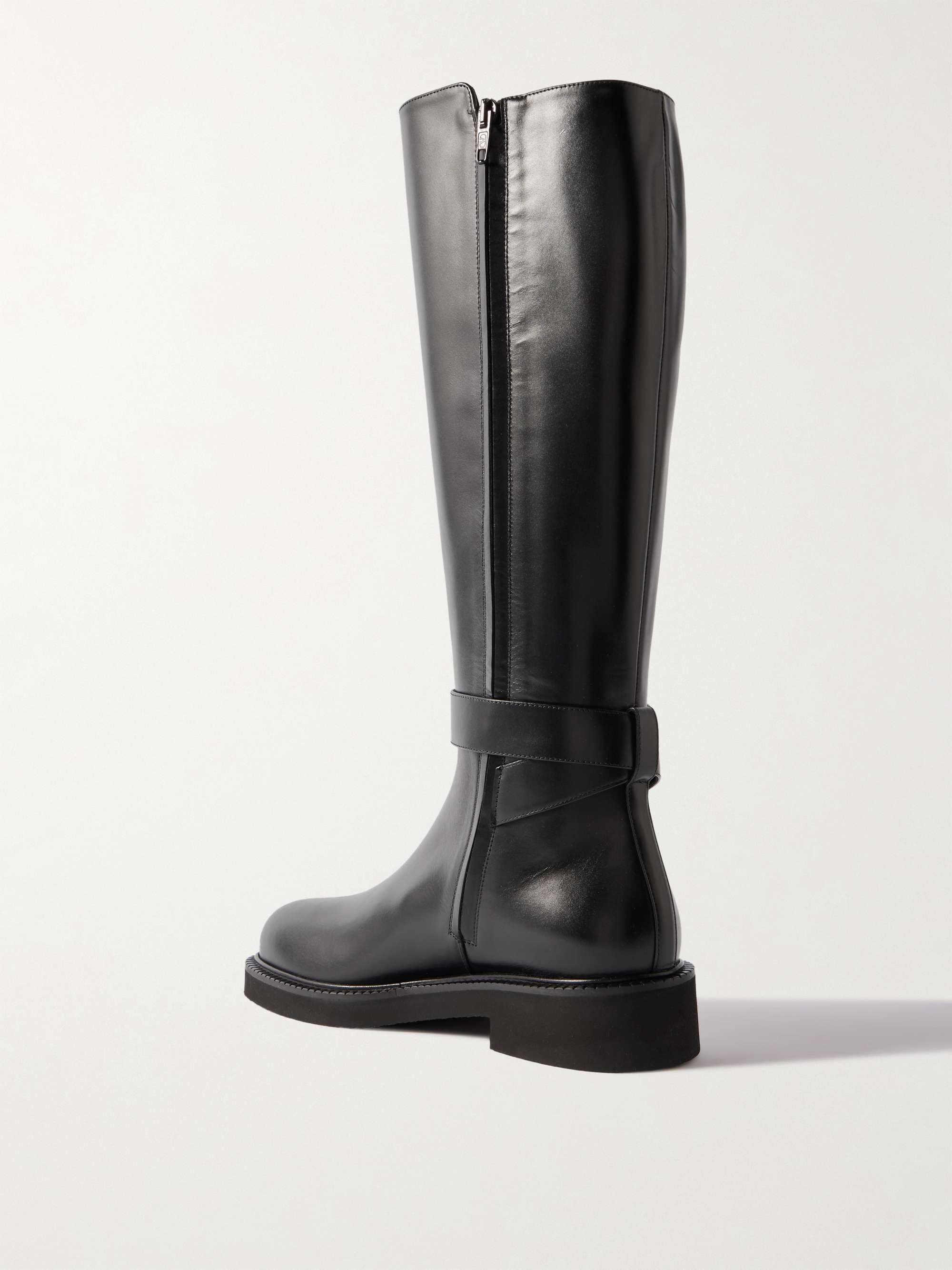 VALENTINO GARAVANI VLOGO Locker leather knee boots | NET-A-PORTER