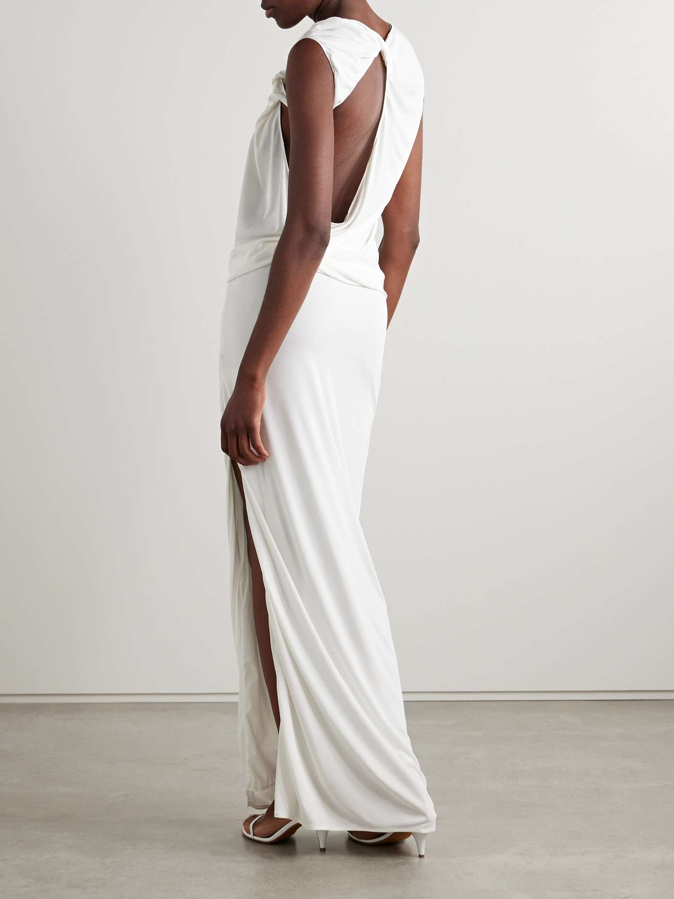 CHRISTOPHER ESBER Ravelled asymmetric cutout draped jersey maxi dress ...