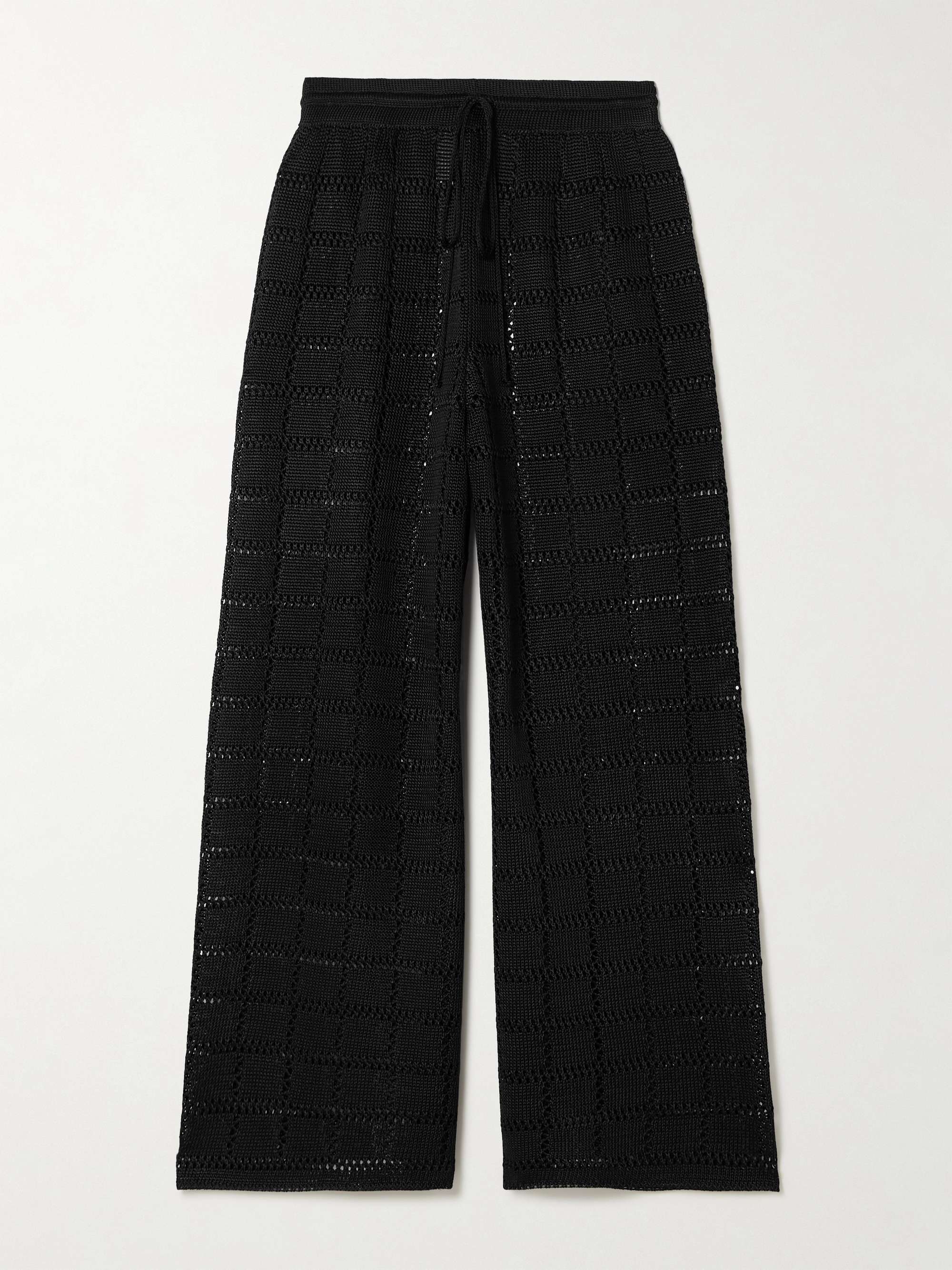 CALLE DEL MAR Pointelle-knit wide-leg pants | NET-A-PORTER