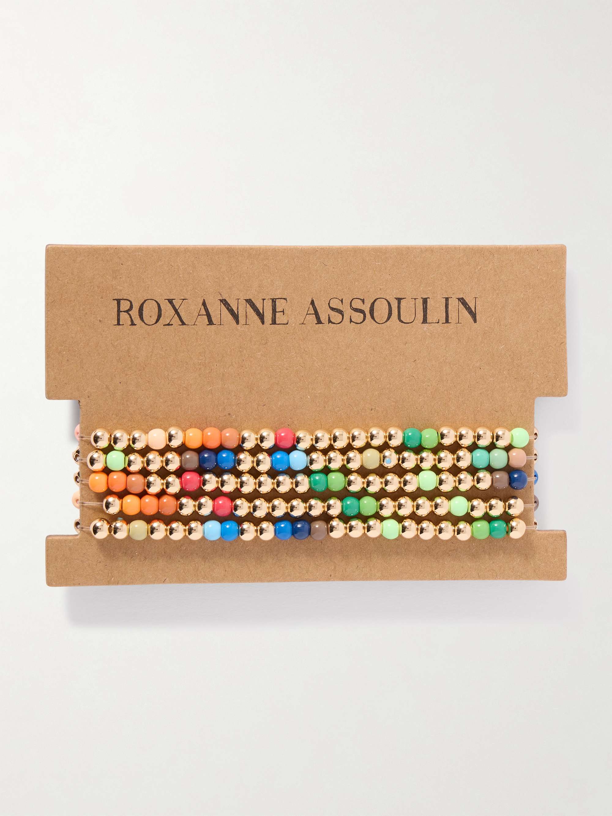 ROXANNE ASSOULIN Sienna set of five gold-tone and enamel bracelets ...