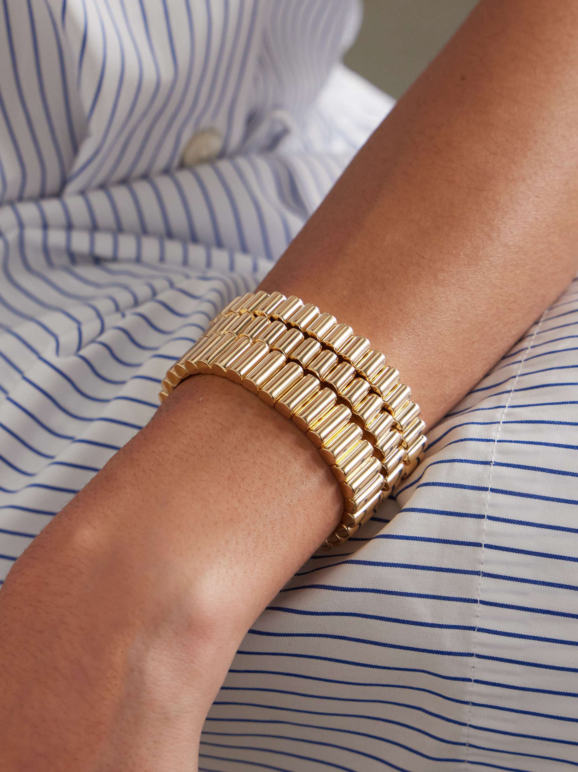 ROXANNE ASSOULIN The Ripple set of three gold-tone bracelets | NET-A-PORTER