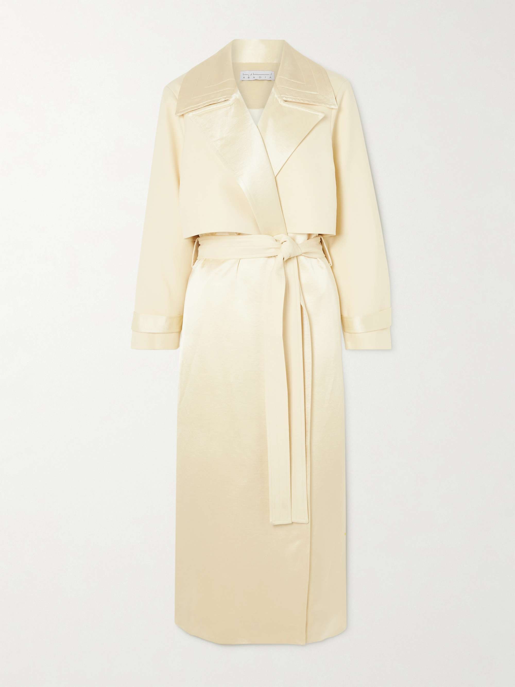 ABADIA Dina belted satin-twill trench coat | NET-A-PORTER