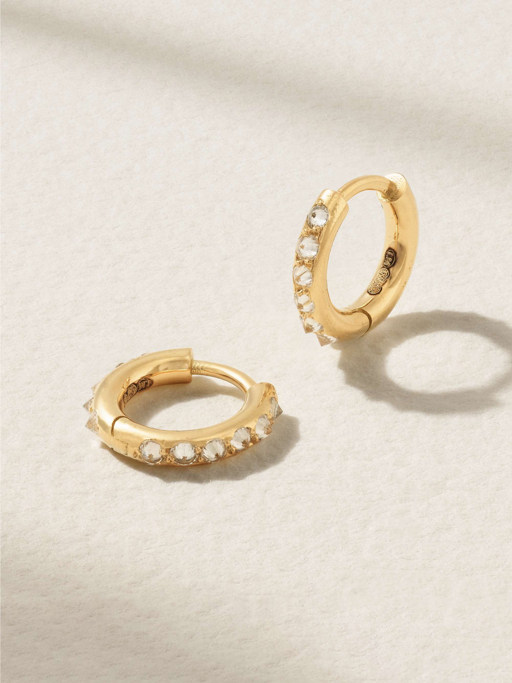 ILEANA MAKRI Inverted 18-karat gold diamond hoop earrings | NET-A-PORTER