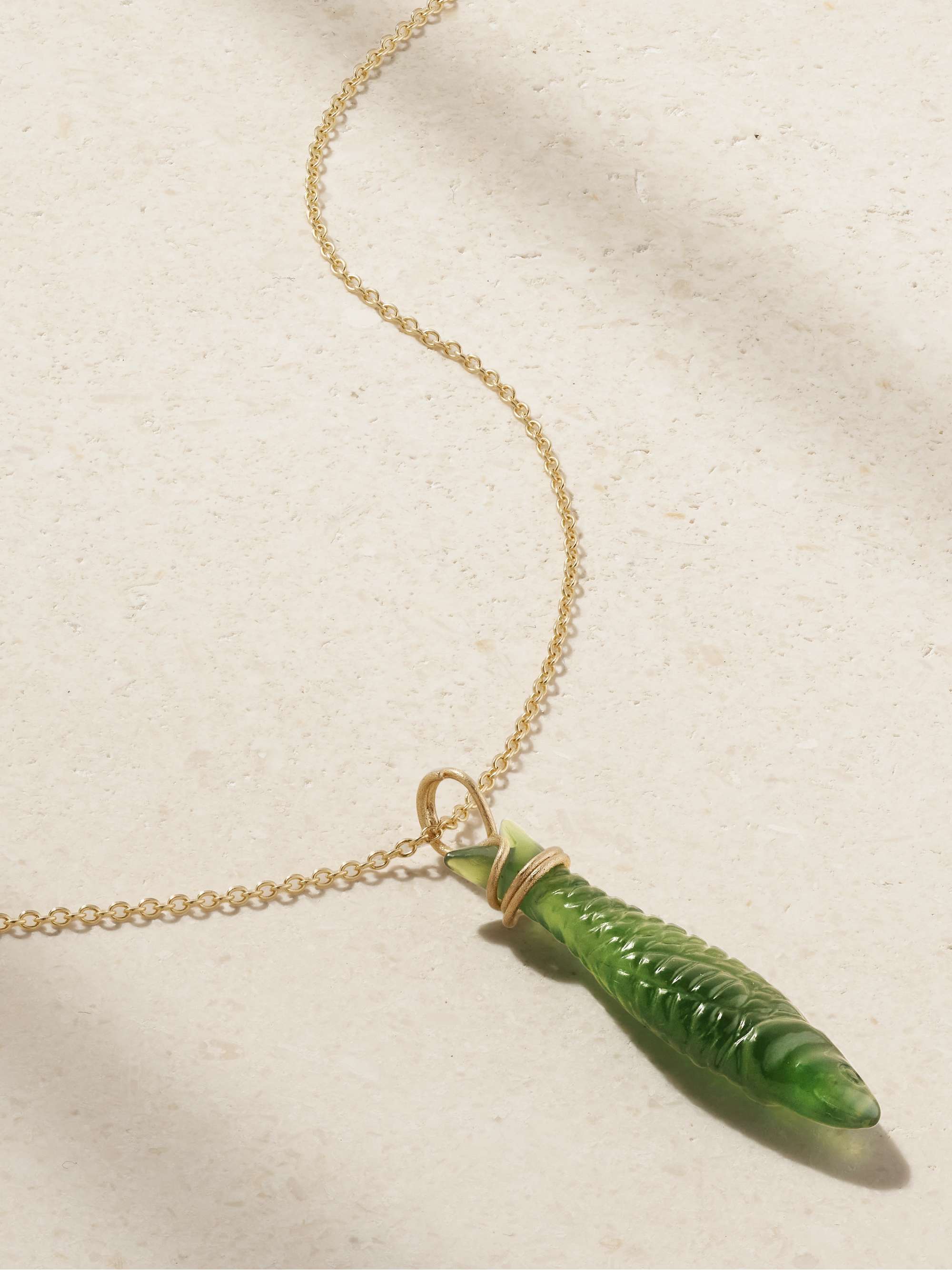OLE LYNGGAARD COPENHAGEN Young Fish 18-karat gold serpentine necklace ...