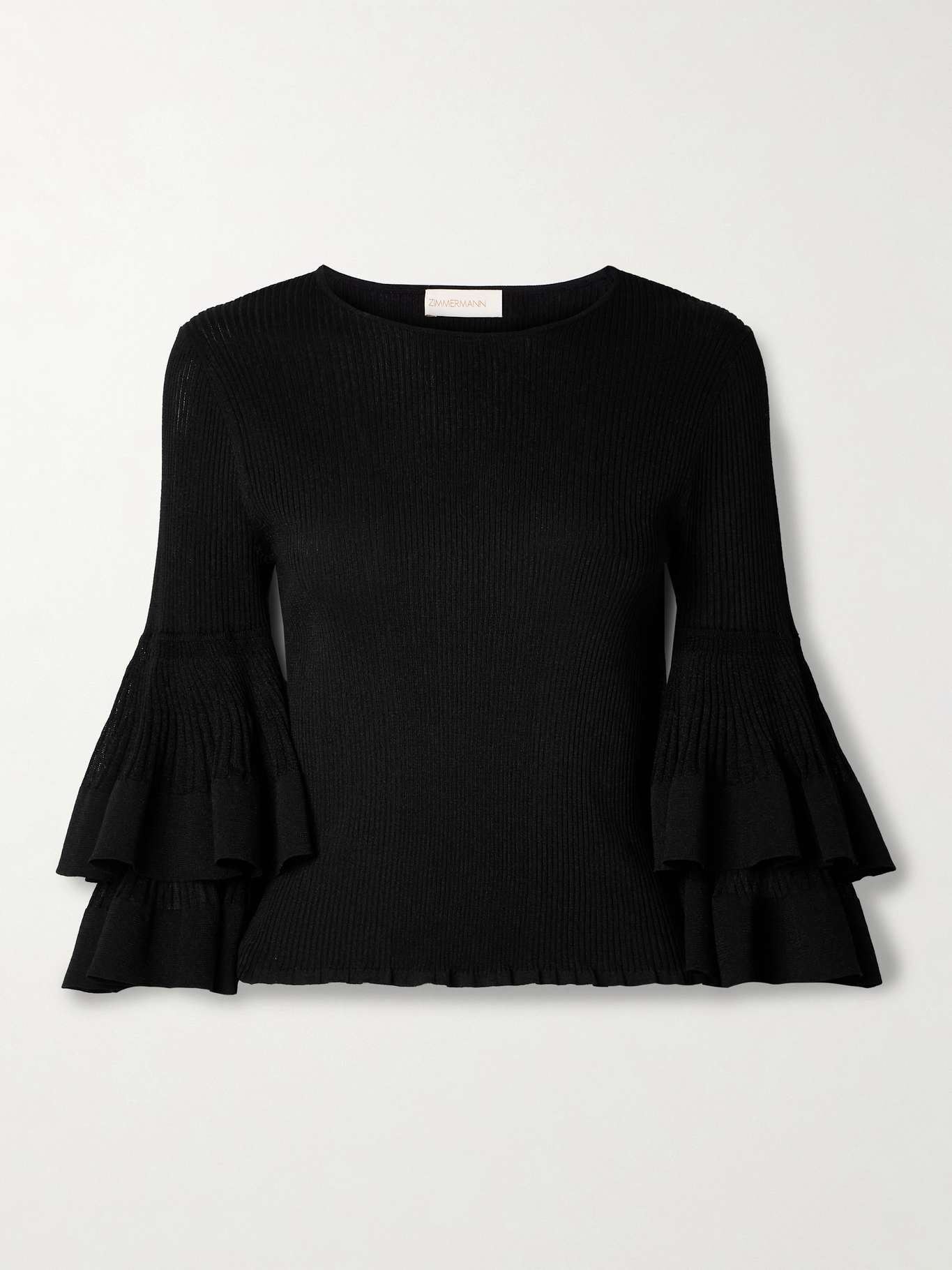 ZIMMERMANN Story 1 tiered ruffled ribbed-knit top | NET-A-PORTER