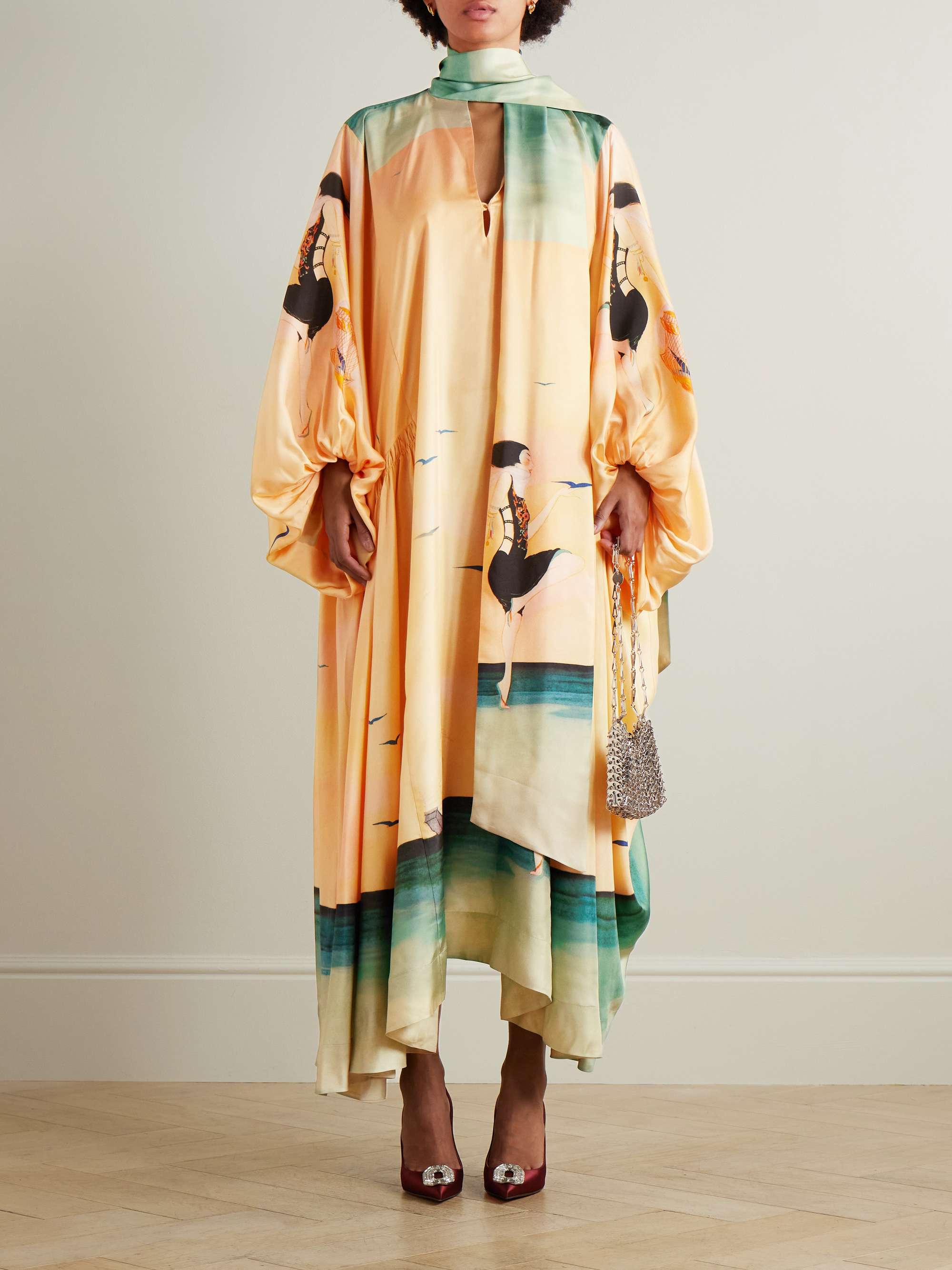 ZIMMERMANN Eden pussy-bow silk maxi dress | NET-A-PORTER