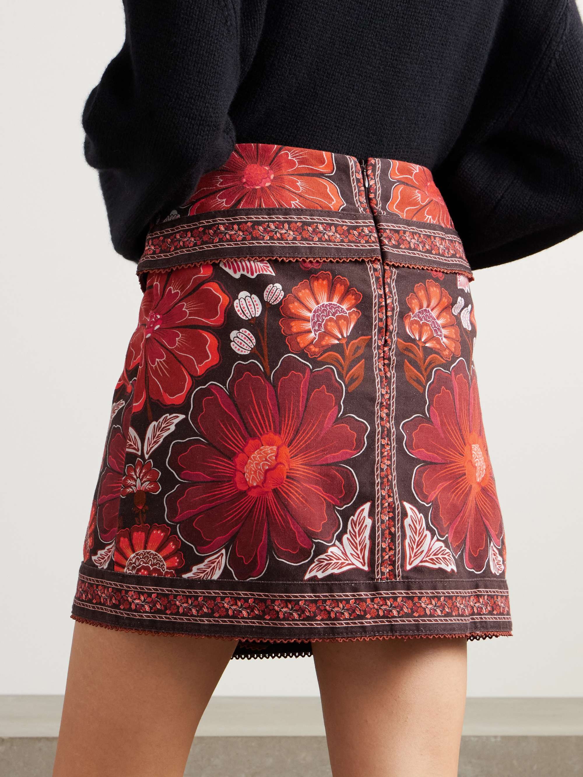 FARM RIO Gigi wrap-effect floral-print cotton-twill mini skirt | NET-A ...