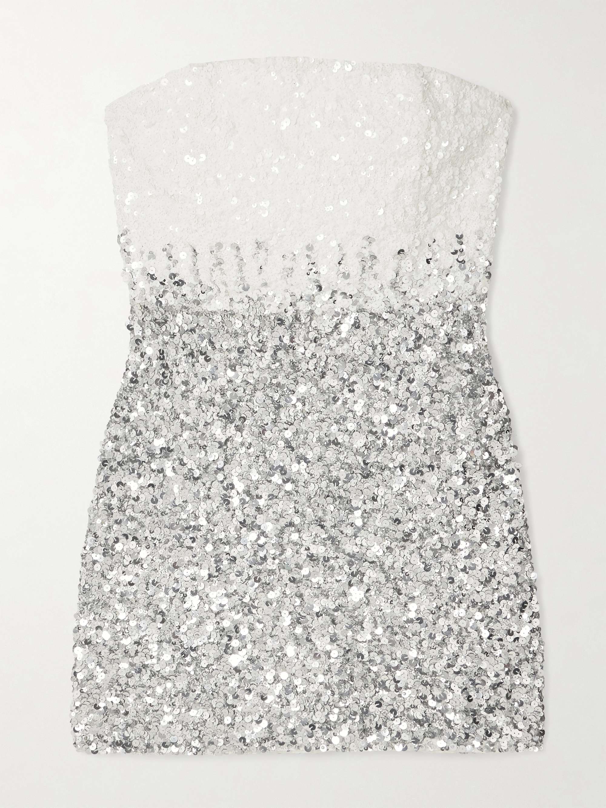 RETROFÊTE Katalina strapless two-tone sequined tulle mini dress | NET-A-PORTER