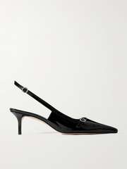 Black Saba buckled patent-leather slingback pumps | AEYDE | NET-A-PORTER