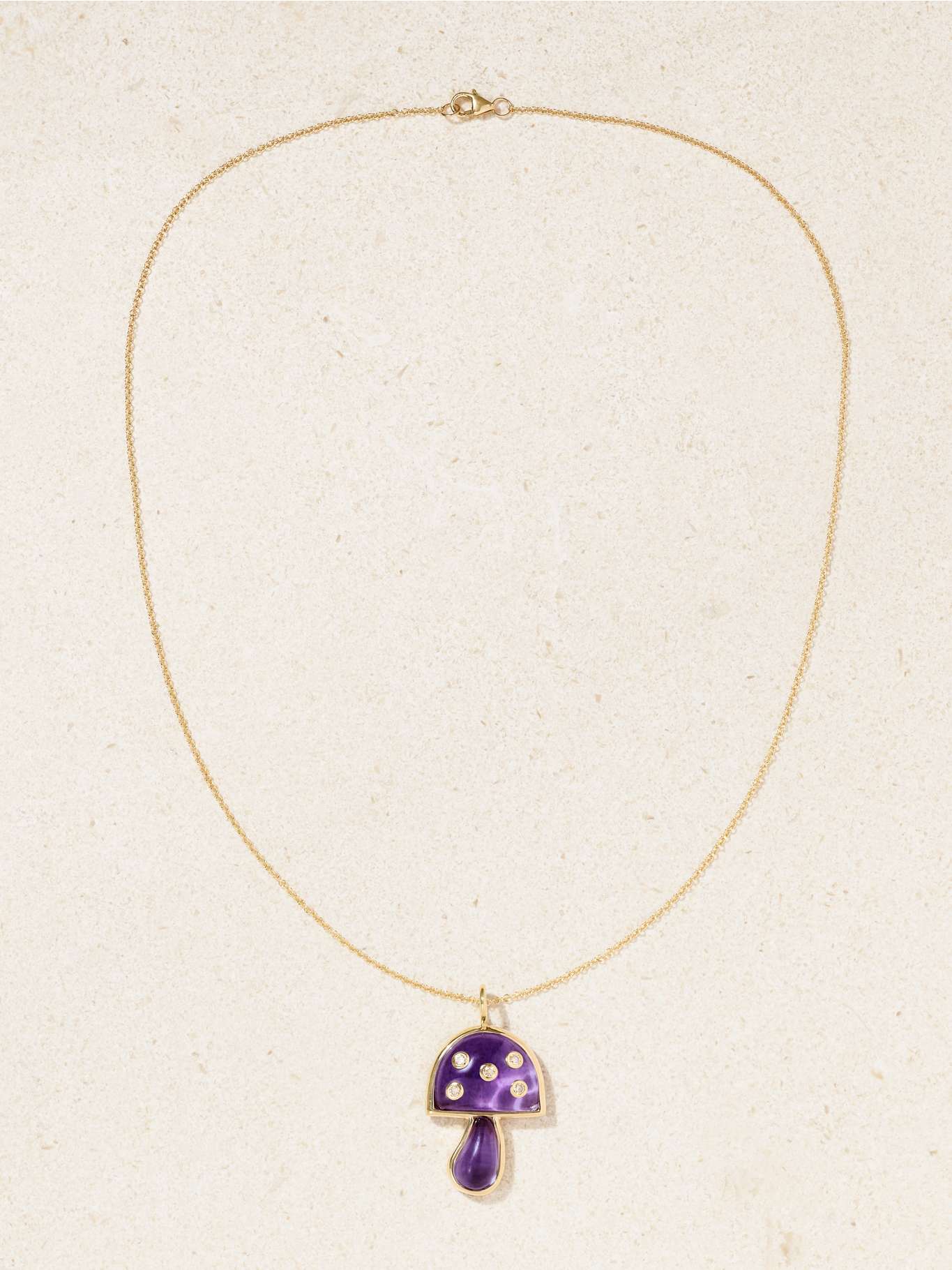 BRENT NEALE Small Magic Mushroom 18-karat gold, amethyst and diamond ...