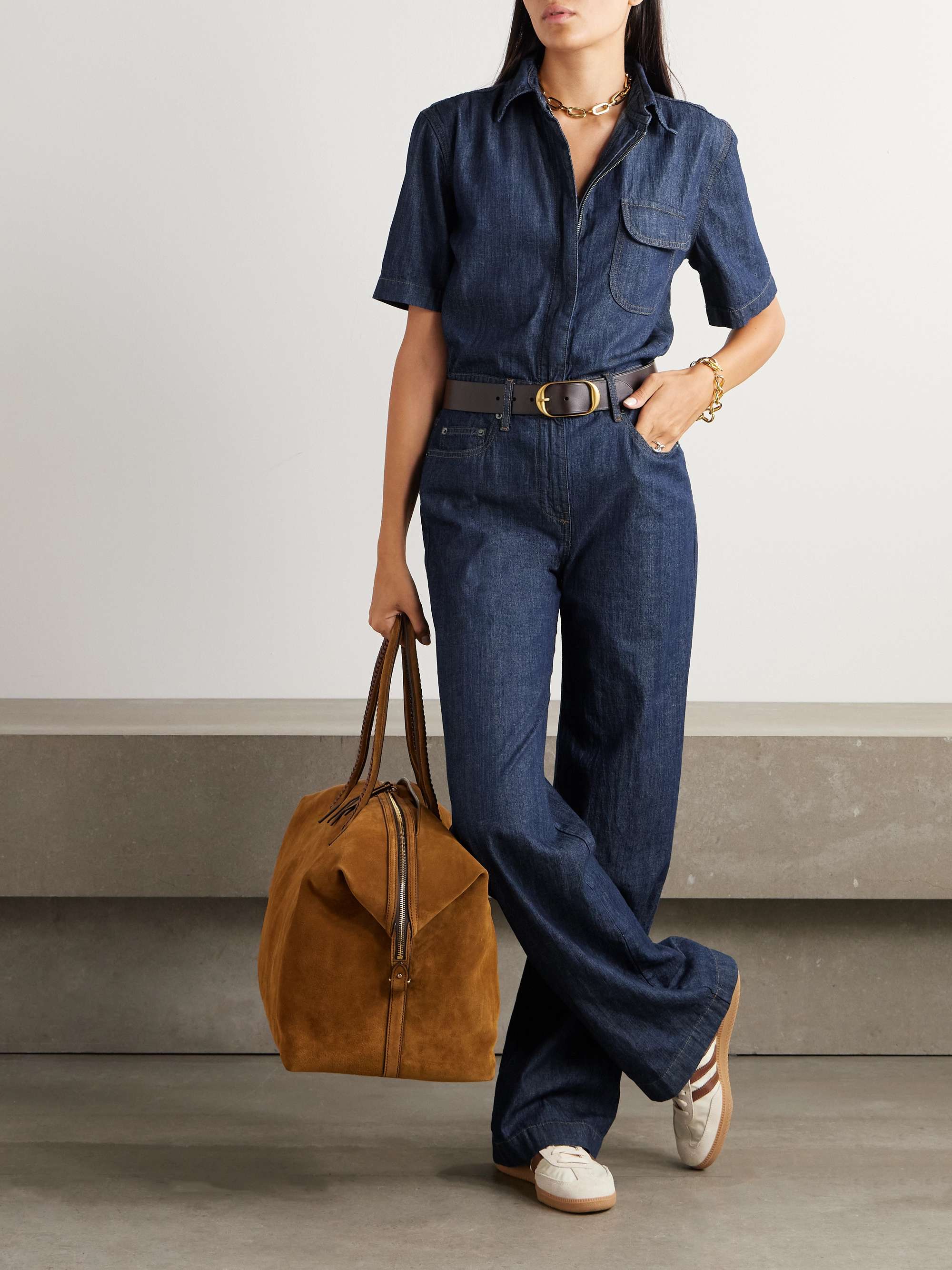 RIVET UTILITY Girlfriend denim jumpsuit | NET-A-PORTER
