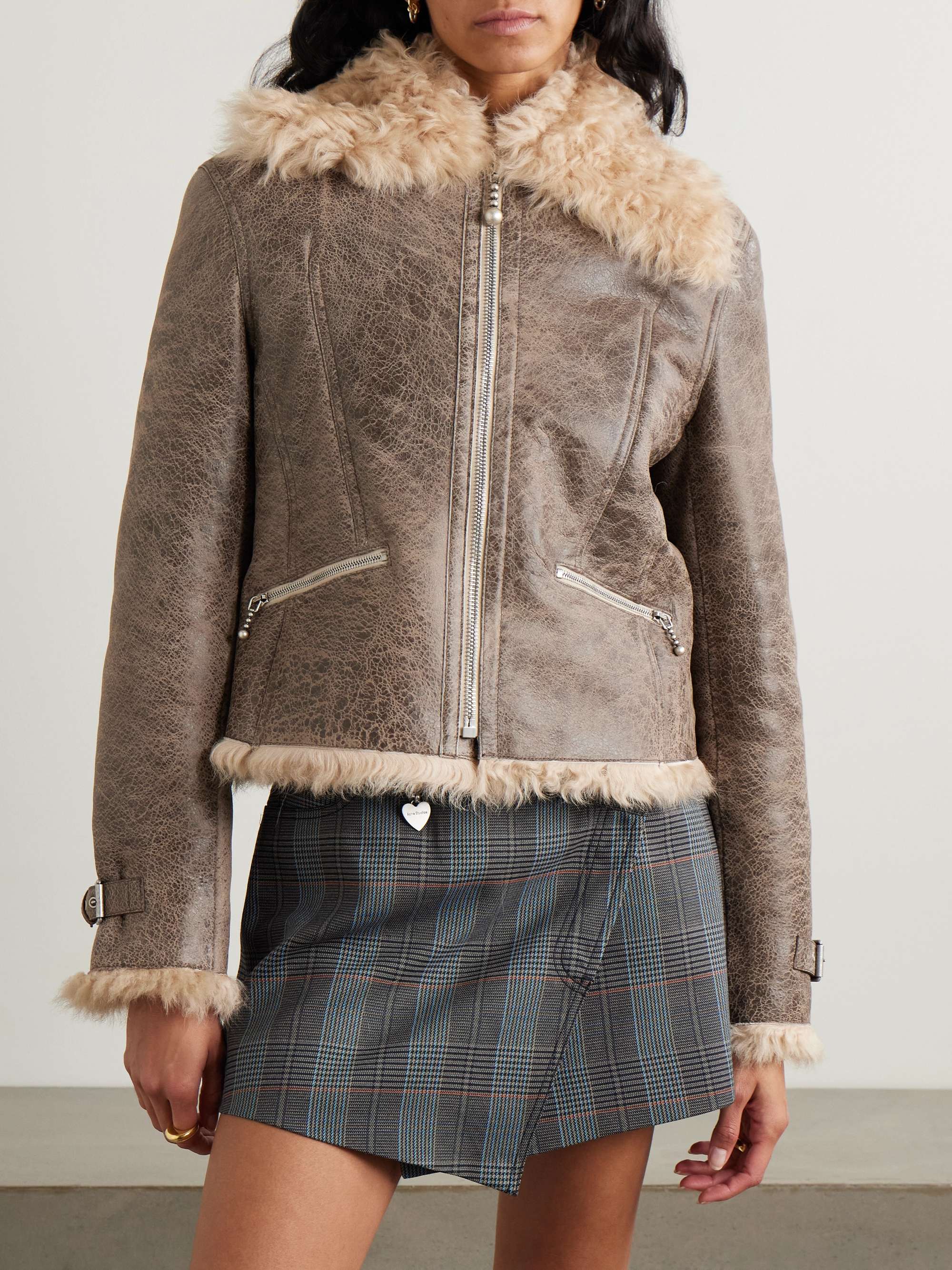 ACNE STUDIOS Distressed shearling jacket | NET-A-PORTER