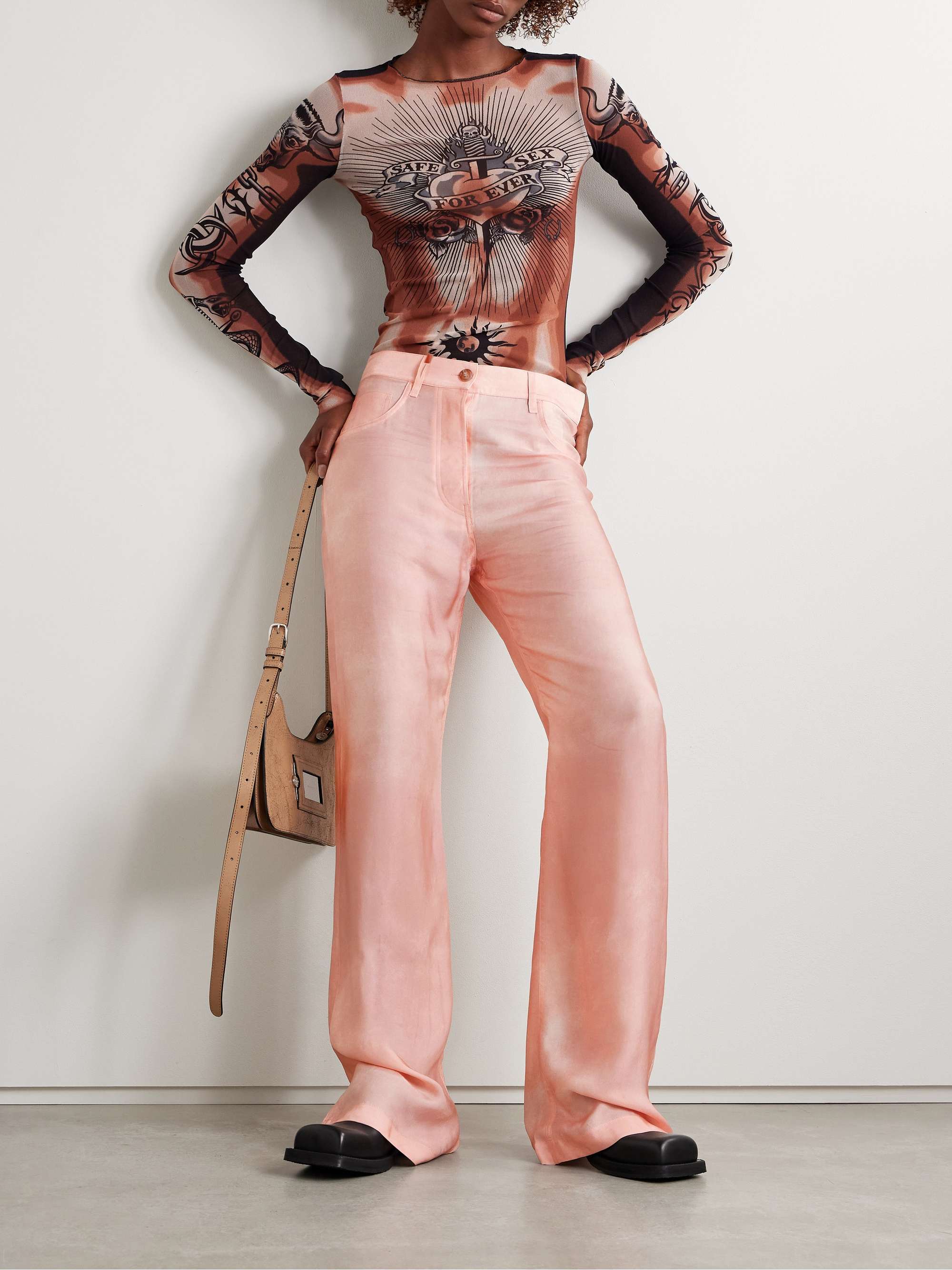 ACNE STUDIOS Satin-twill straight-leg pants | NET-A-PORTER