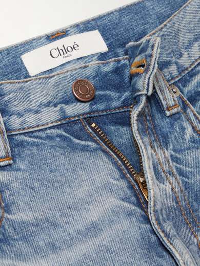 CHLOÉ Patchwork mid-rise flared jeans | NET-A-PORTER