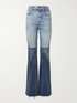 CHLOÉ Patchwork mid-rise flared jeans | NET-A-PORTER