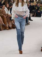CHLOÉ Patchwork mid-rise flared jeans | NET-A-PORTER