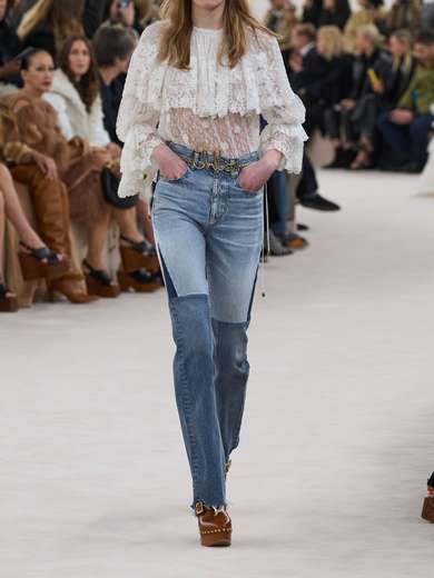 CHLOÉ Patchwork mid-rise flared jeans | NET-A-PORTER