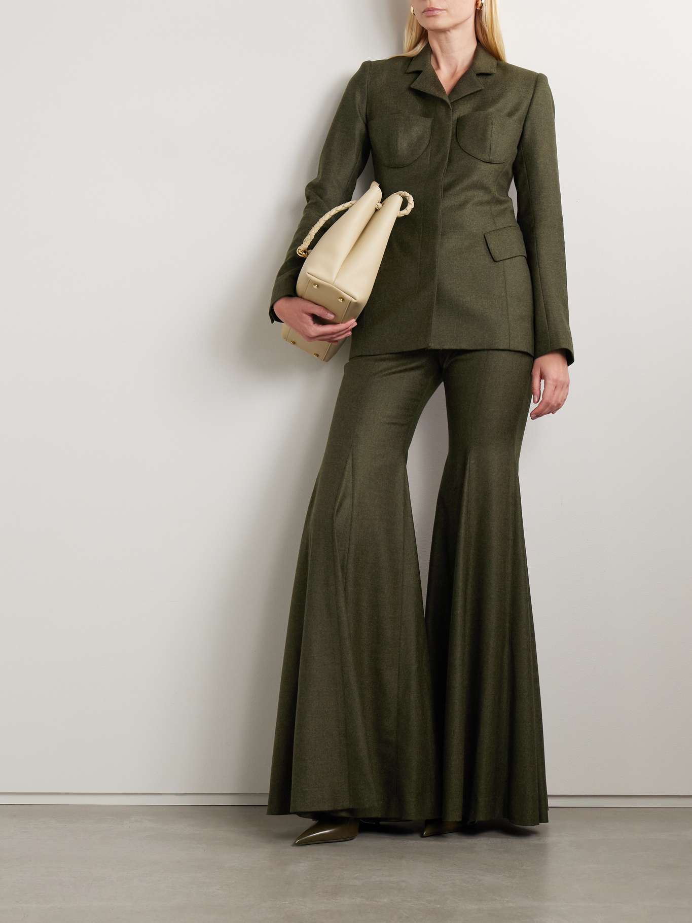 SALON 1884 Leon wool and cashmere-blend twill flared pants | NET-A-PORTER