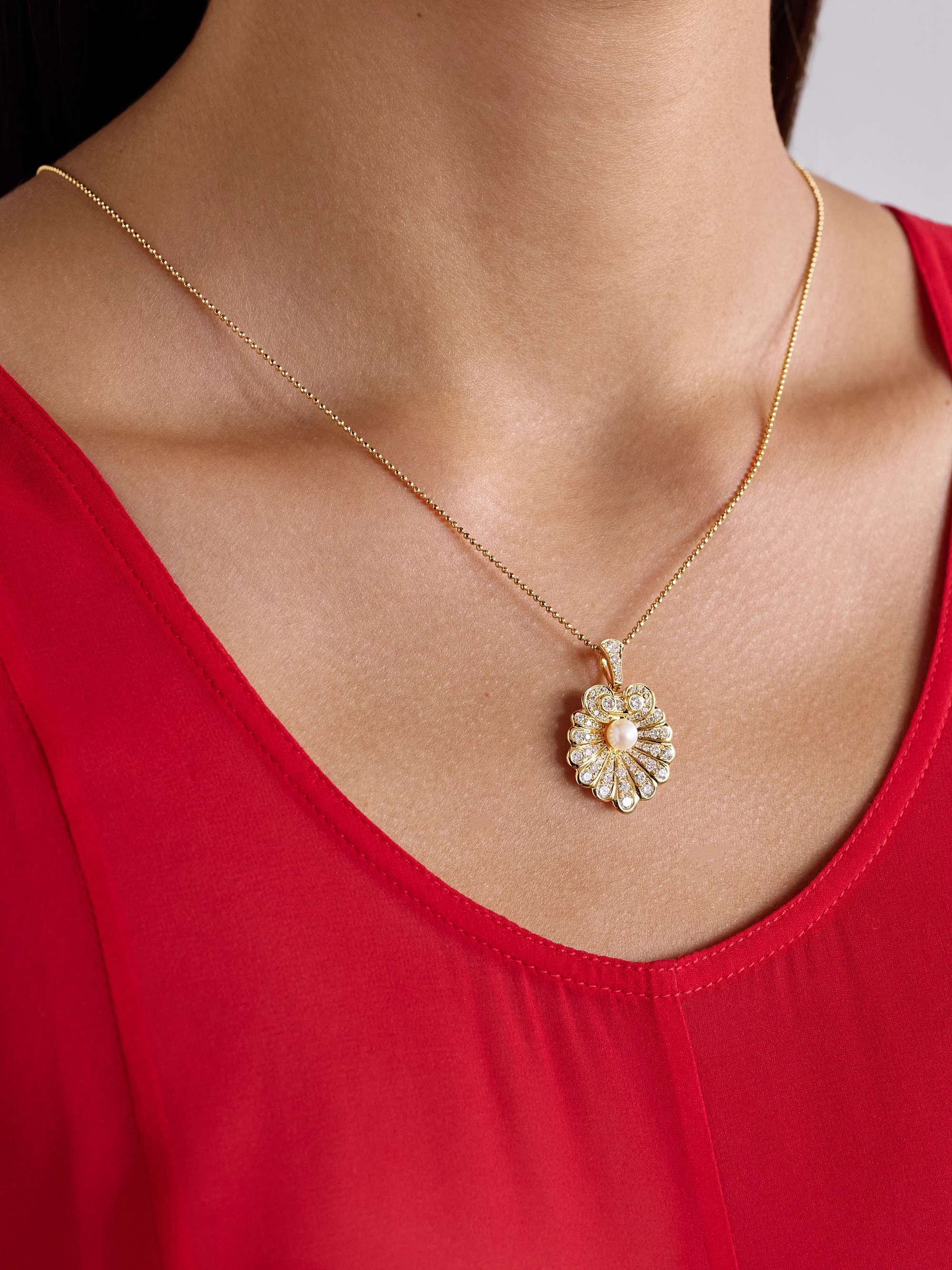 ANITA KO 18-karat gold, diamond and pearl necklace | NET-A-PORTER