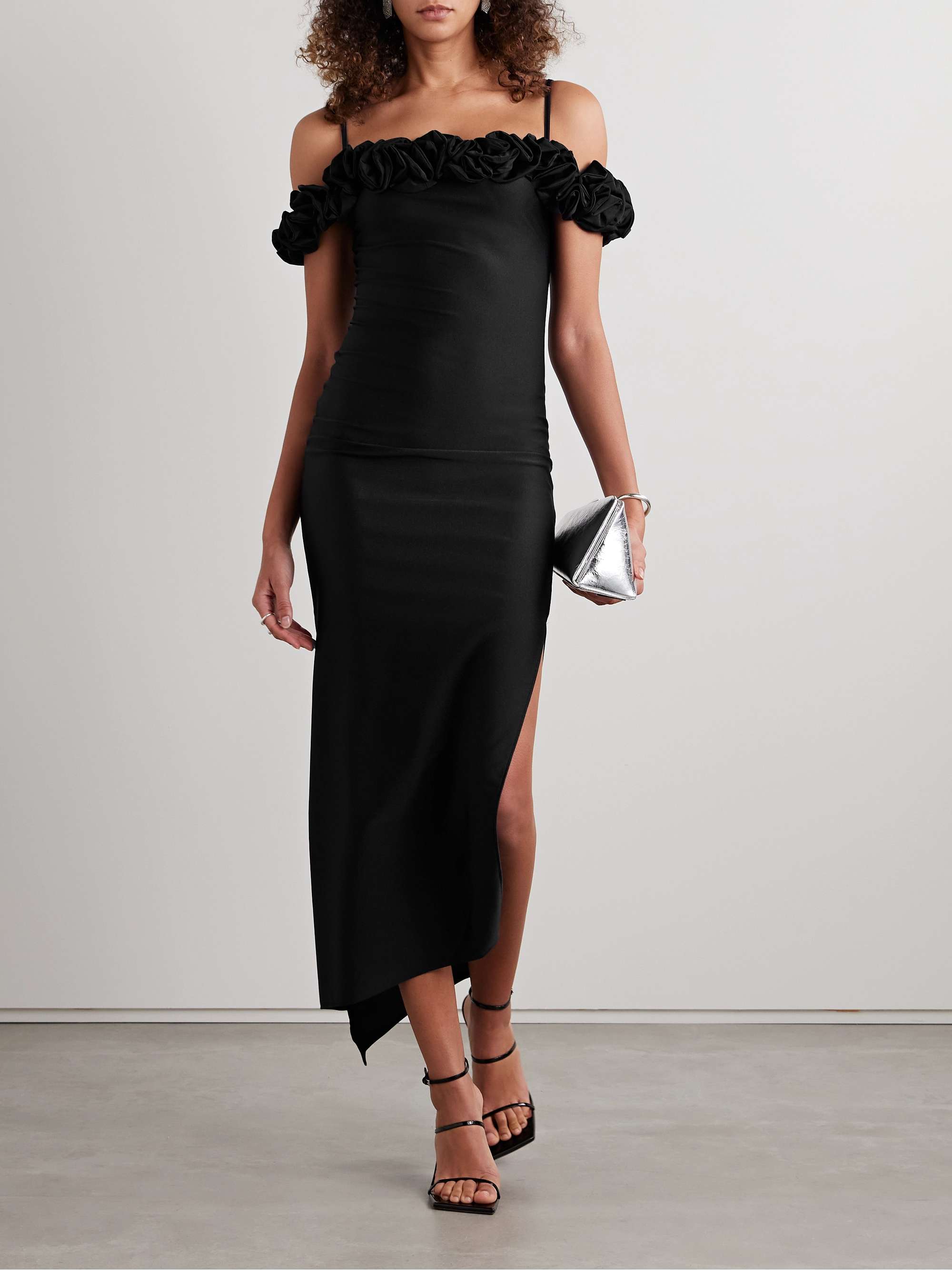 COPERNI Cold-shoulder ruffled stretch-jersey gown | NET-A-PORTER