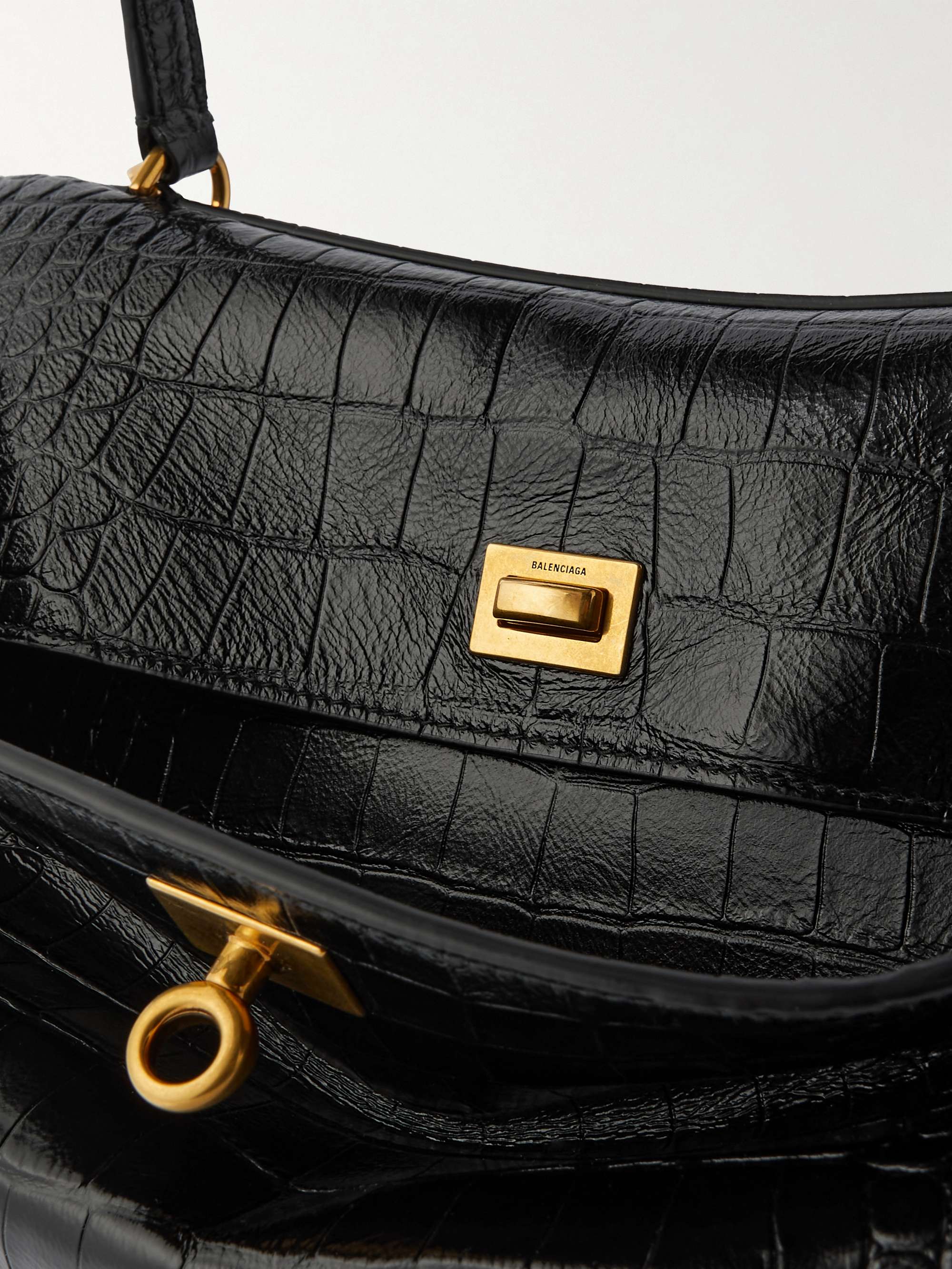 BALENCIAGA Rodeo medium croc-effect leather shoulder bag | NET-A-PORTER