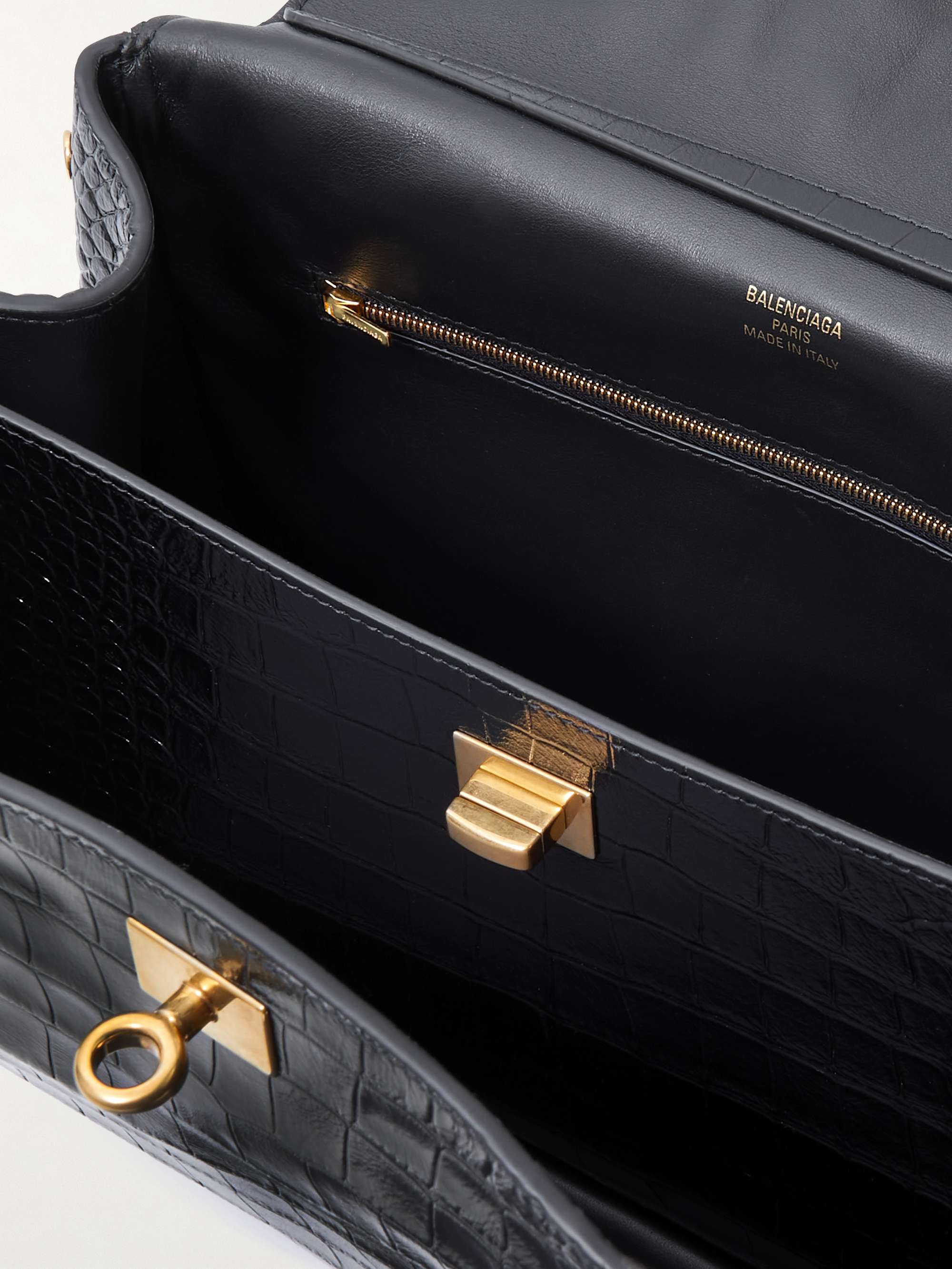 BALENCIAGA Rodeo medium croc-effect leather shoulder bag | NET-A-PORTER