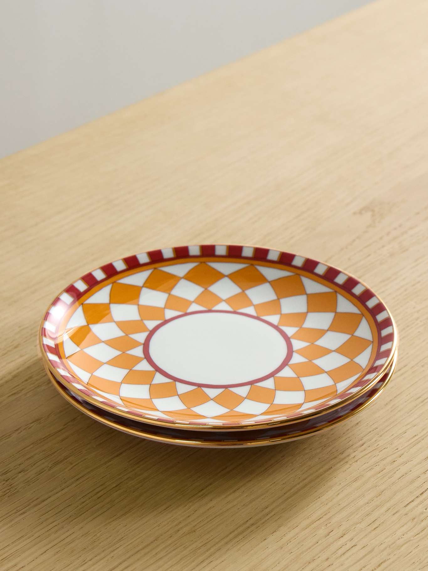 LA DOUBLEJ Set of two gold-plated porcelain side plates | NET-A-PORTER