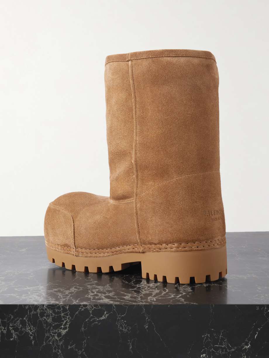 BALENCIAGA Alaska Low shearling-lined suede boots | NET-A-PORTER