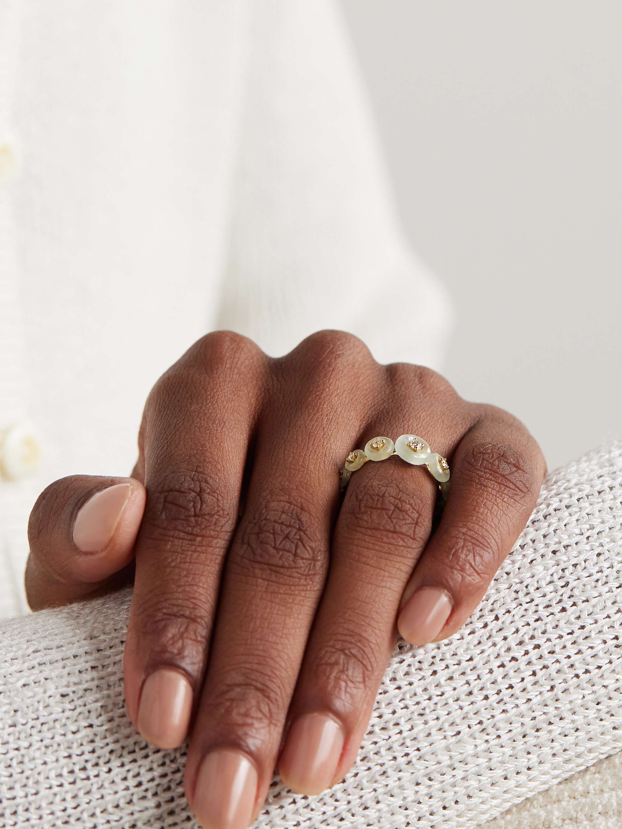 FERNANDO JORGE Surrounding 18-karat gold, aquamarine and diamond ring ...