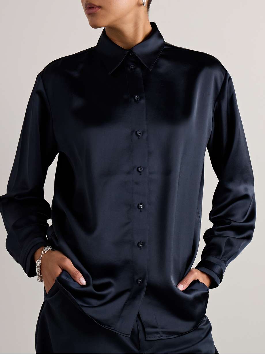 PROENZA SCHOULER WHITE LABEL Raven satin-twill shirt | NET-A-PORTER