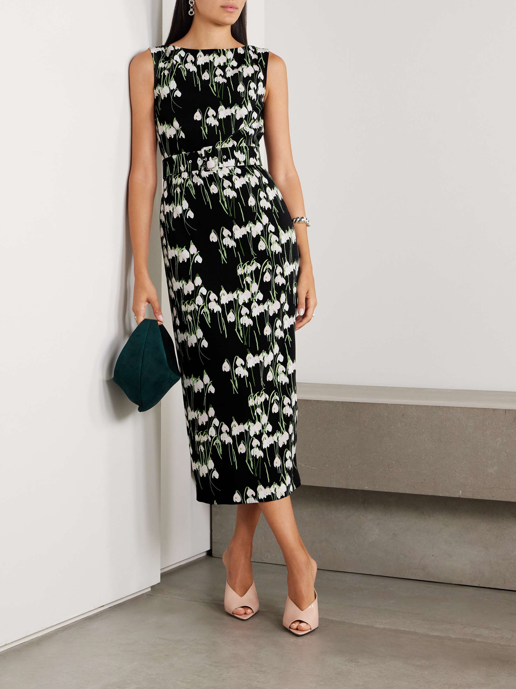 BERNADETTE Lucille belted floral-print crepe midi dress | NET-A-PORTER
