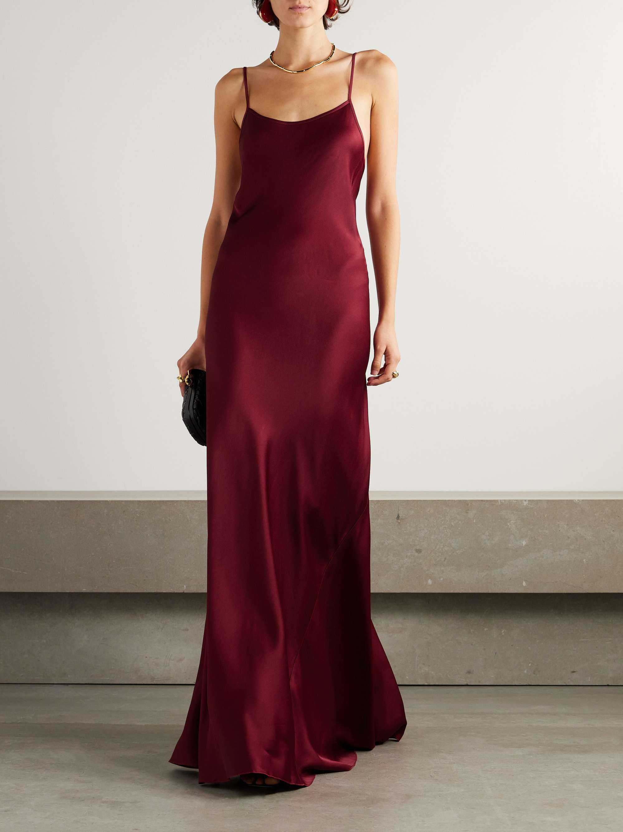 VICTORIA BECKHAM Cami open-back satin gown | NET-A-PORTER
