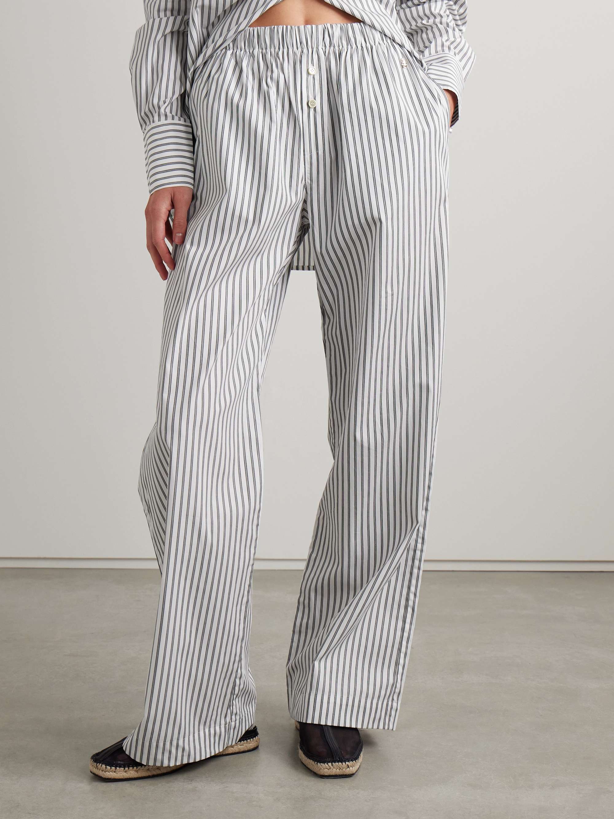 ÉTERNE Striped cotton-poplin wide-leg pants | NET-A-PORTER