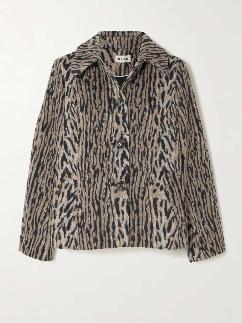 RIXO Tommie leopard-print felt jacket | NET-A-PORTER