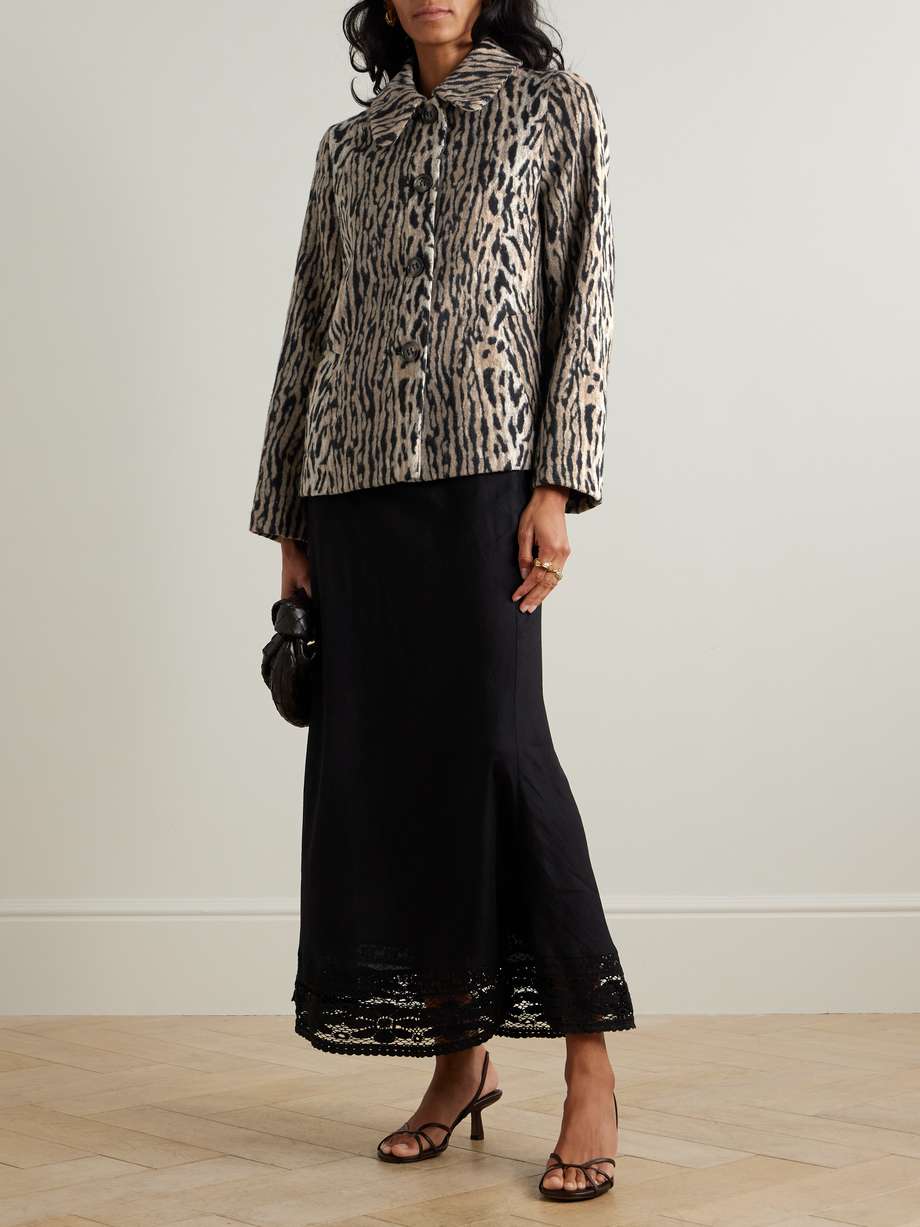 RIXO Tommie leopard-print felt jacket | NET-A-PORTER