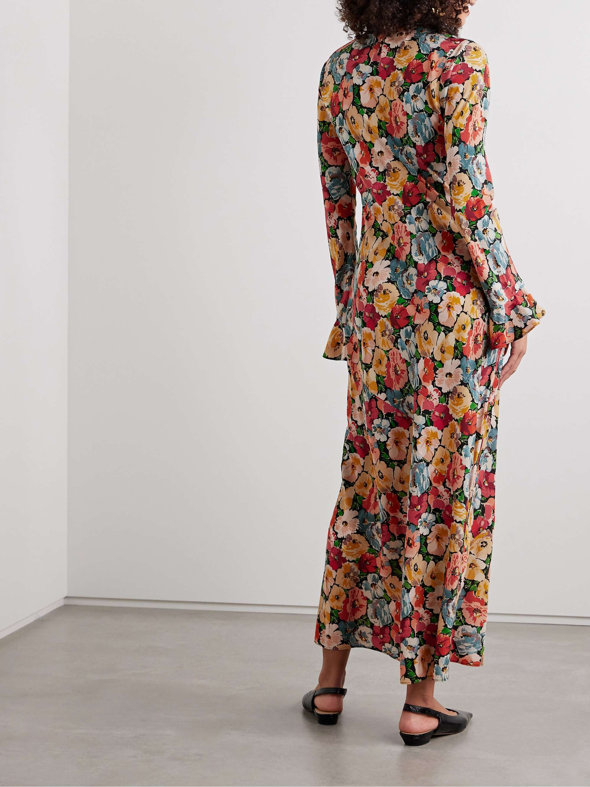 DÔEN Musetta floral-print silk crepe de chine midi dress | NET-A-PORTER