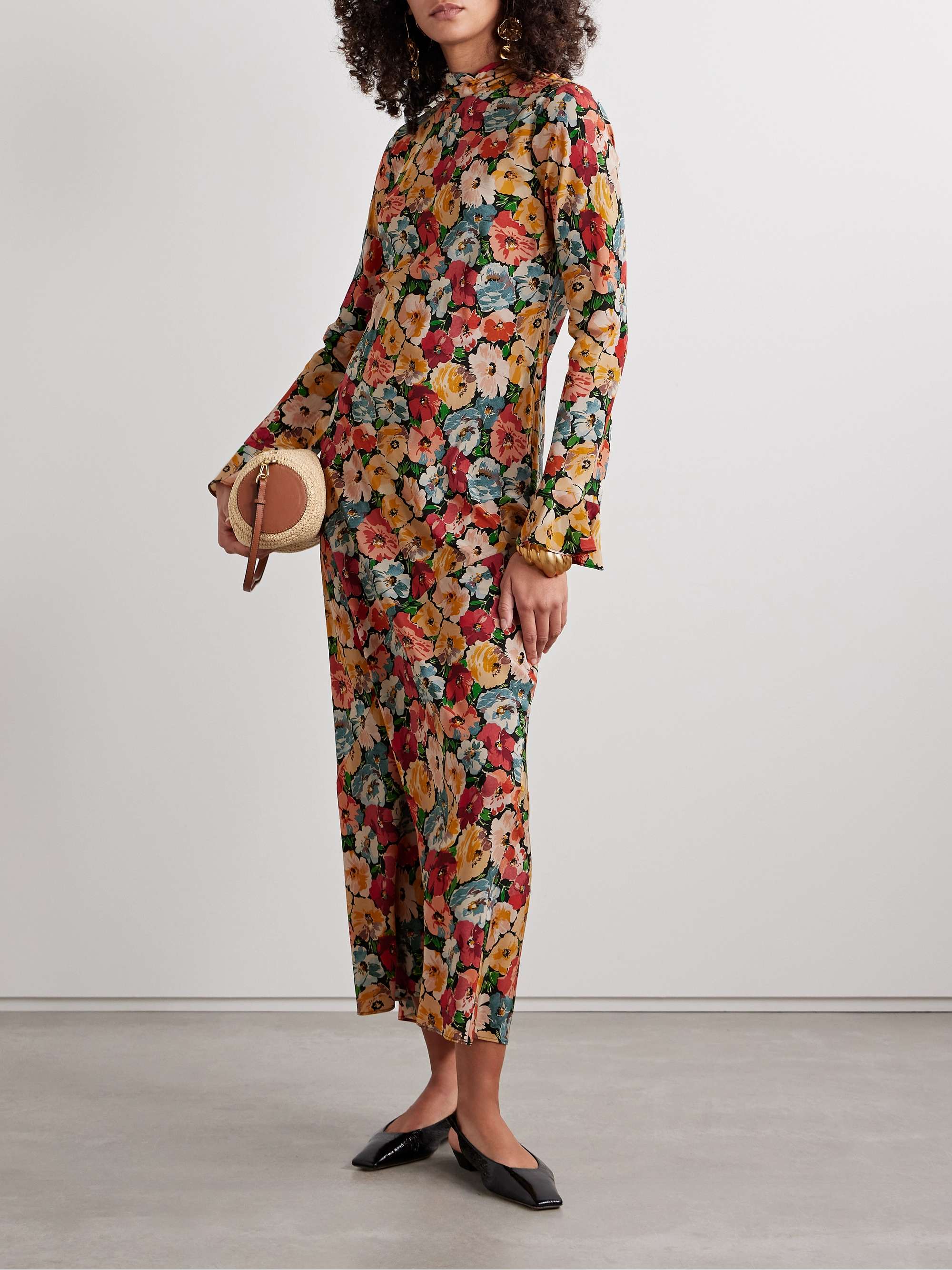 DÔEN Musetta floral-print silk crepe de chine midi dress | NET-A-PORTER