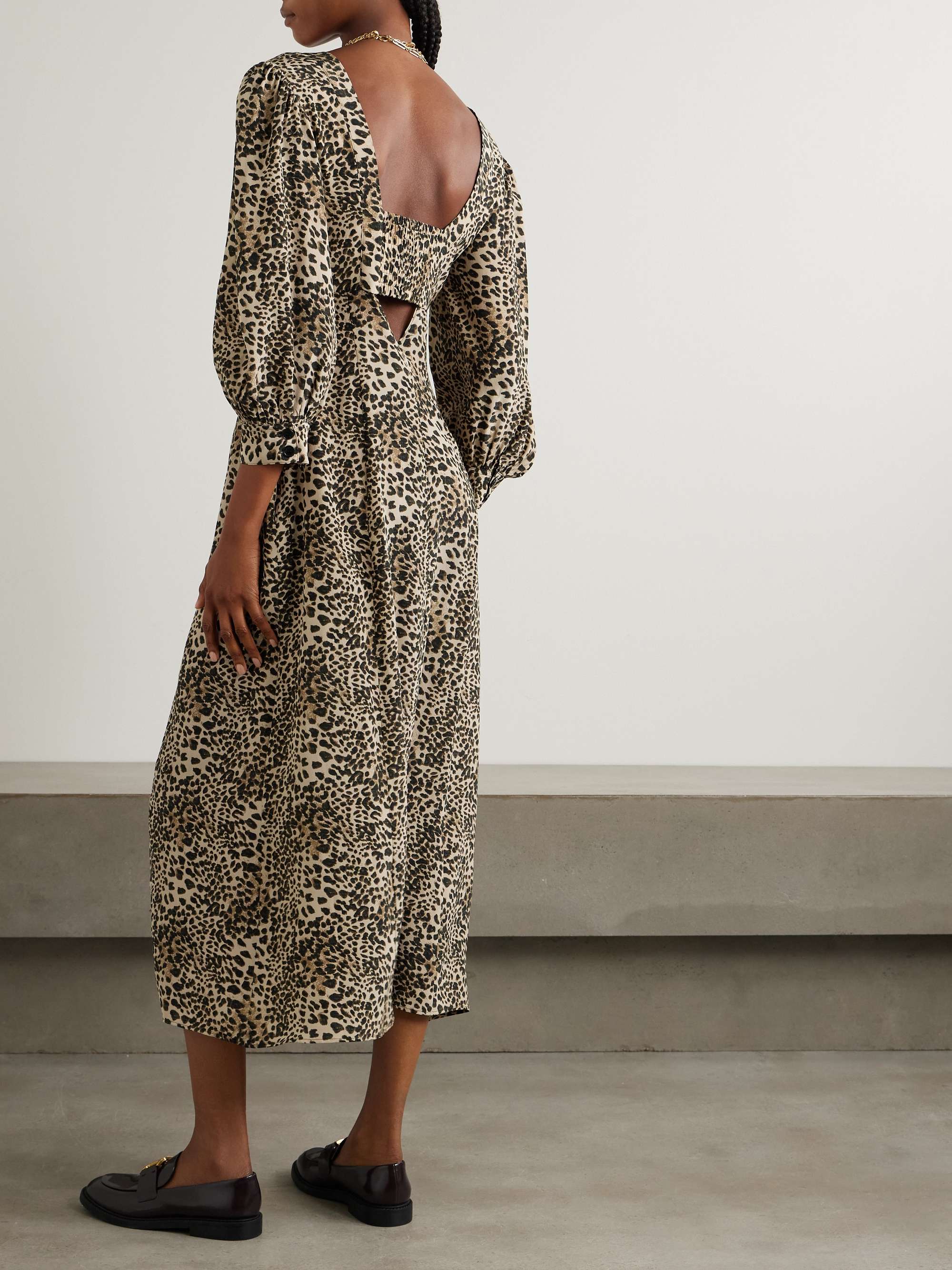 MAISON MAYLE Buenadea leopard-print silk crepe de chine midi dress ...