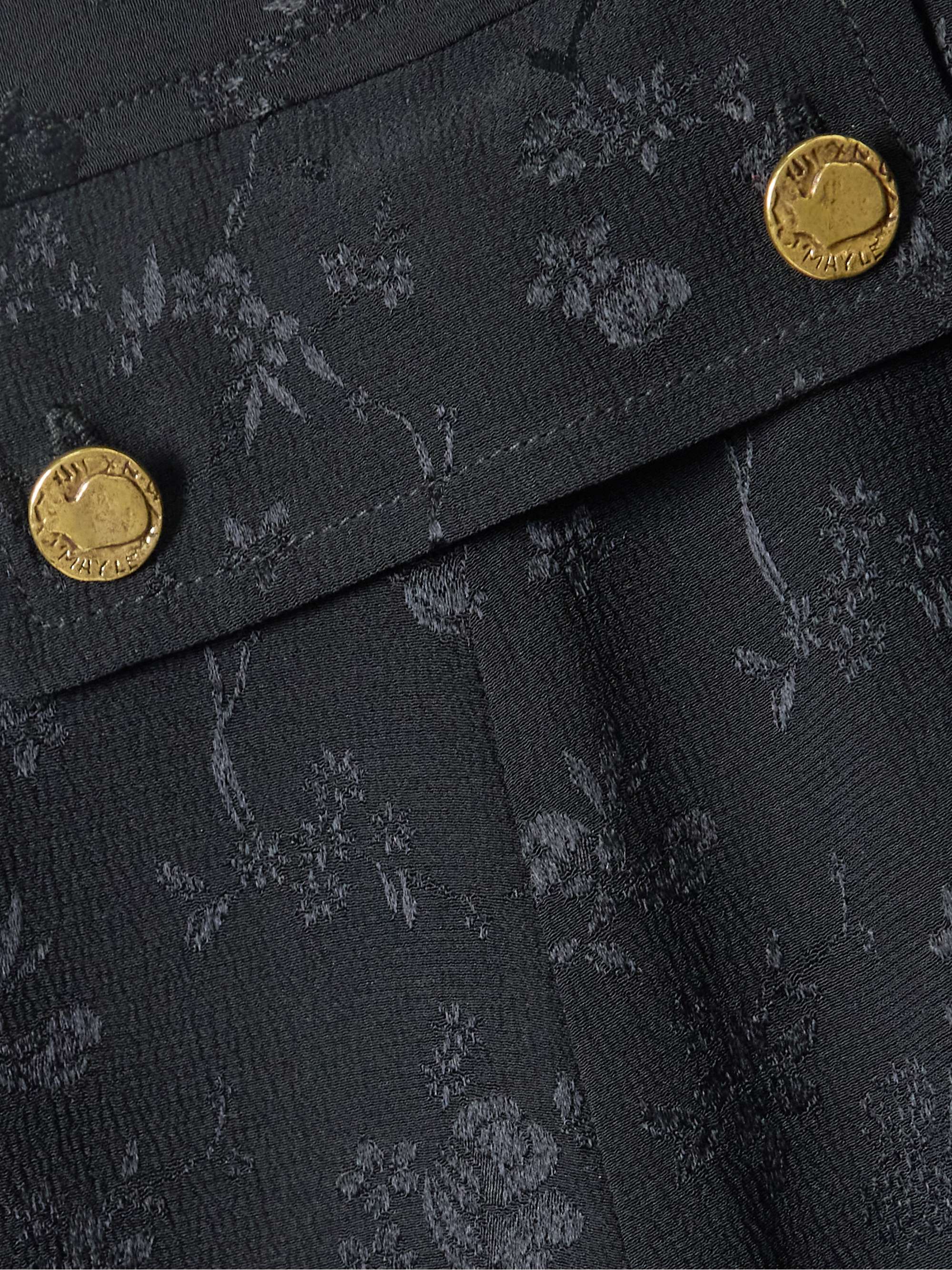 MAISON MAYLE Nerina gathered guipure lace-trimmed silk-jacquard midi ...