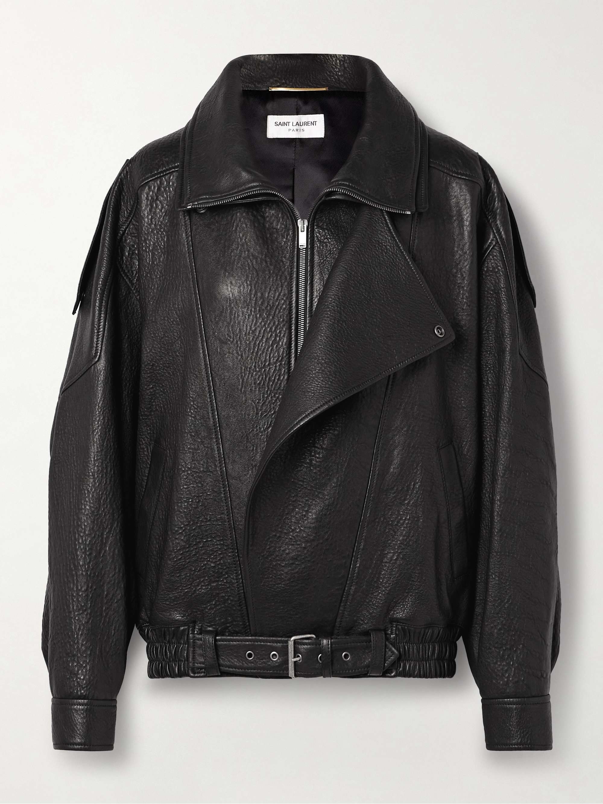 SAINT LAURENT Oversized textured-leather jacket | NET-A-PORTER