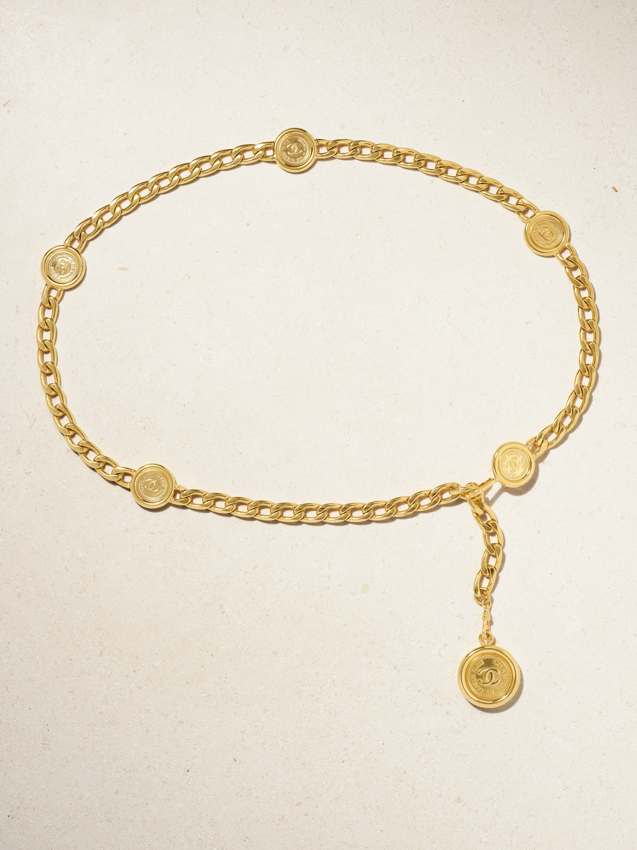 Vintage Chanel Gold-plated Chain Belt | ModeSens
